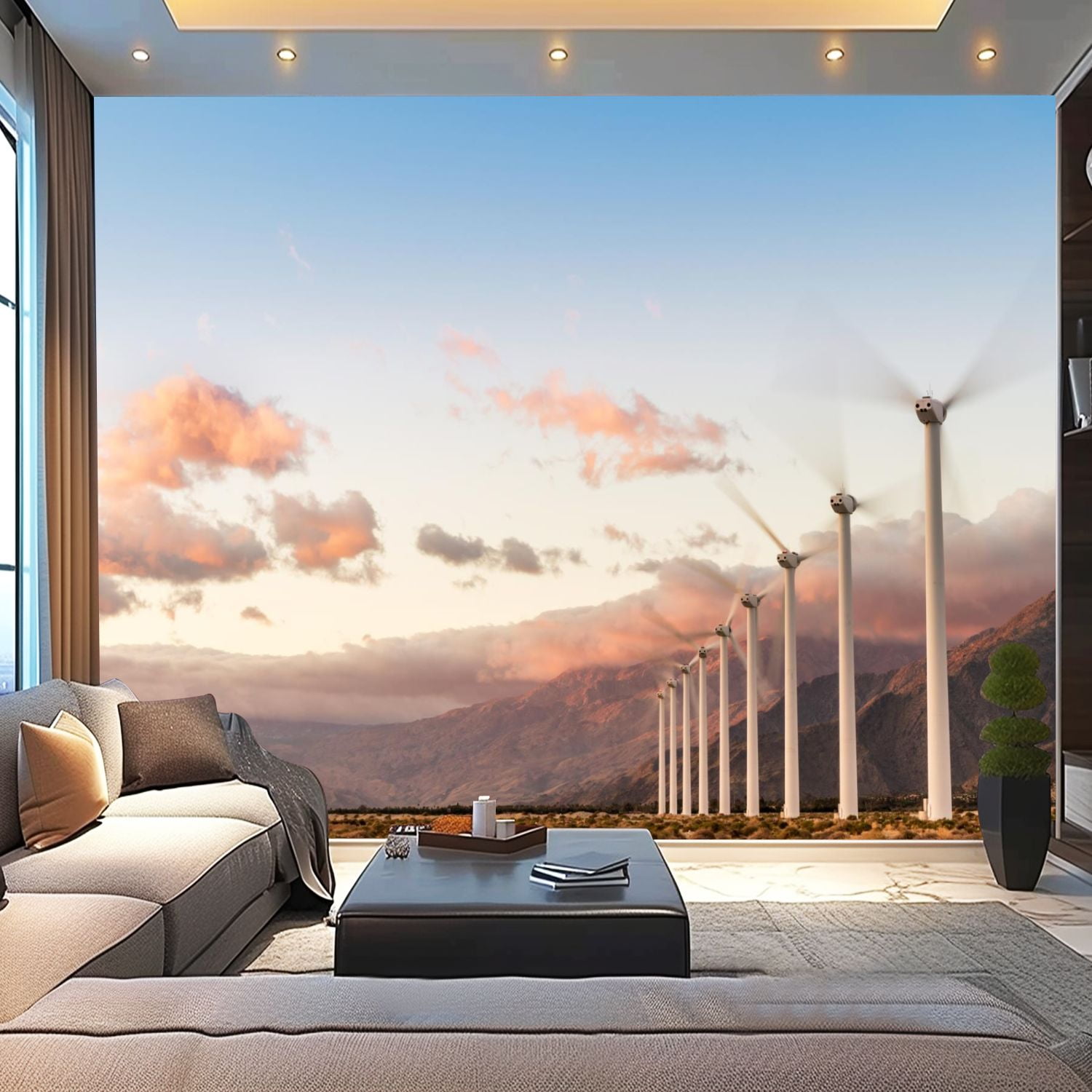 Peel and Stick Wallpaper Canvas Palm Springs California Renewable ...