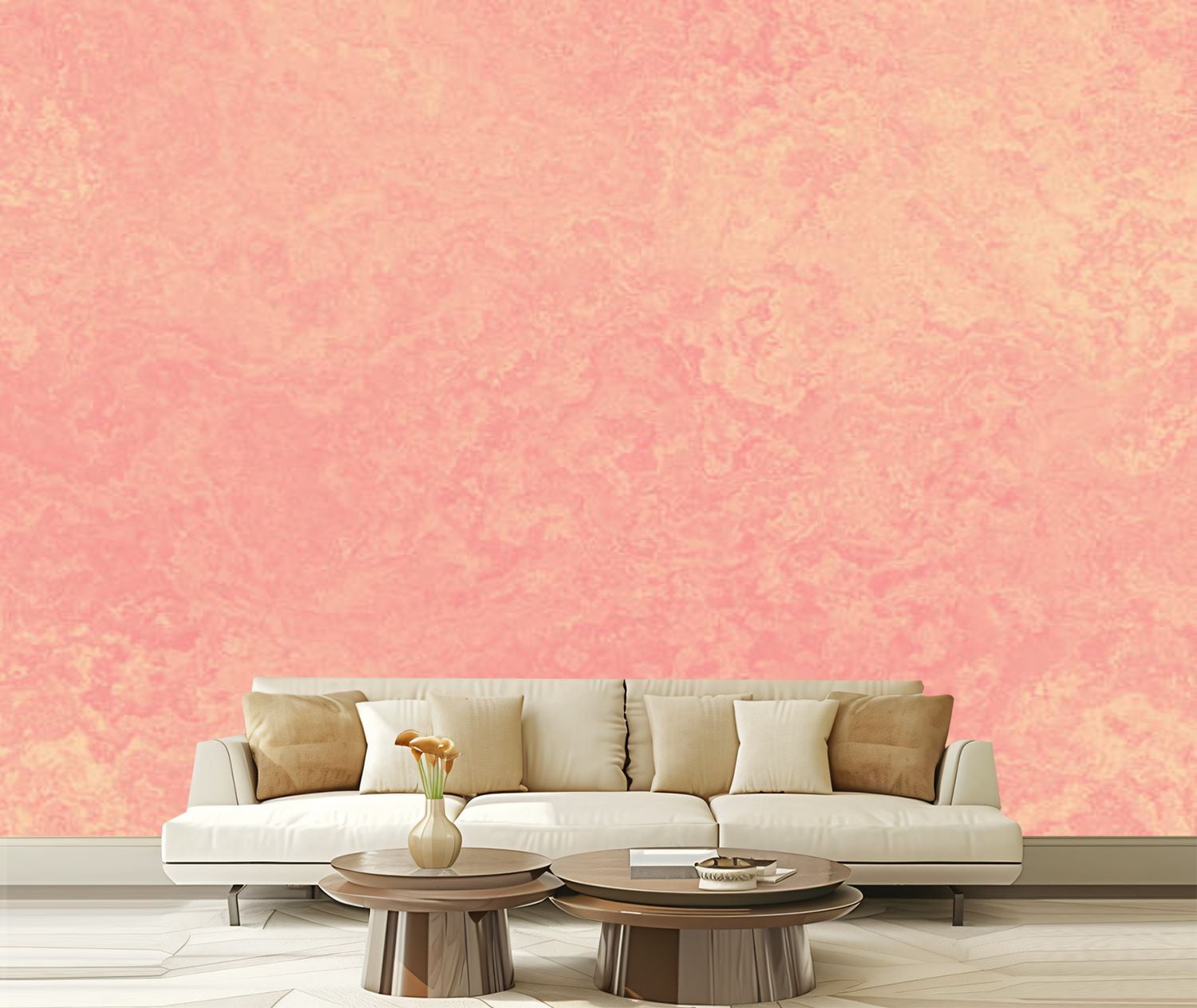 Peel and Stick Wallpaper Canvas Pastel Millennial Pink Pale Yellow ...
