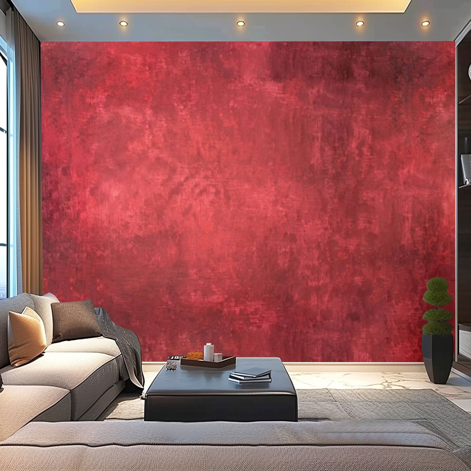 Peel and Stick Wallpaper Canvas Red color new year grunge texture Art ...