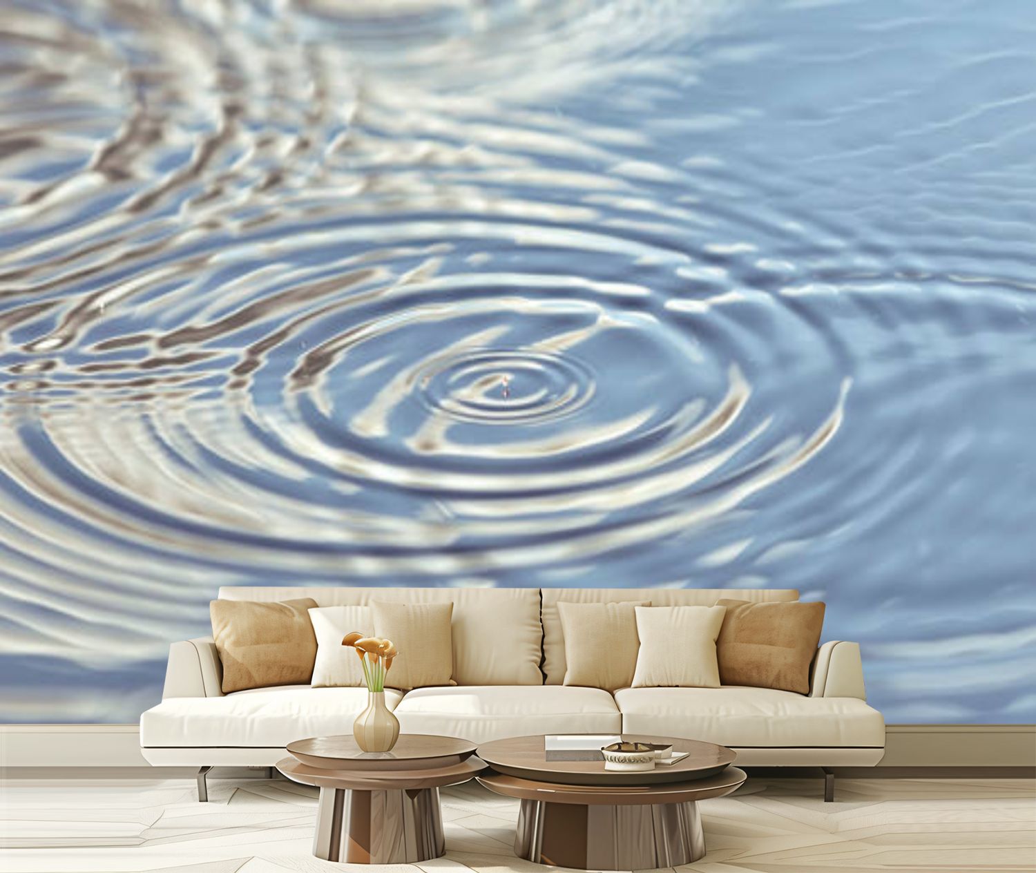 Peel and Stick Wallpaper Canvas Round droplets water circles water ...