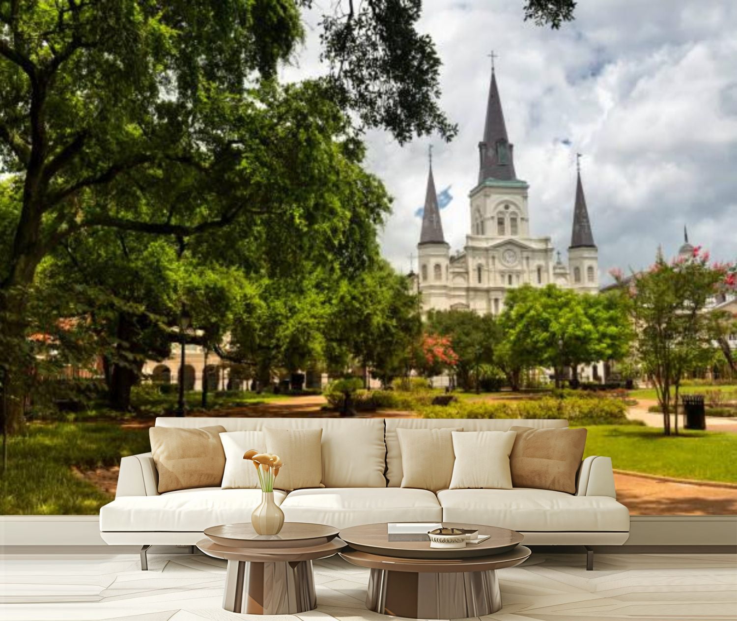 Peel and Stick Wallpaper Canvas Saint Louis Cathedral across Jackson ...