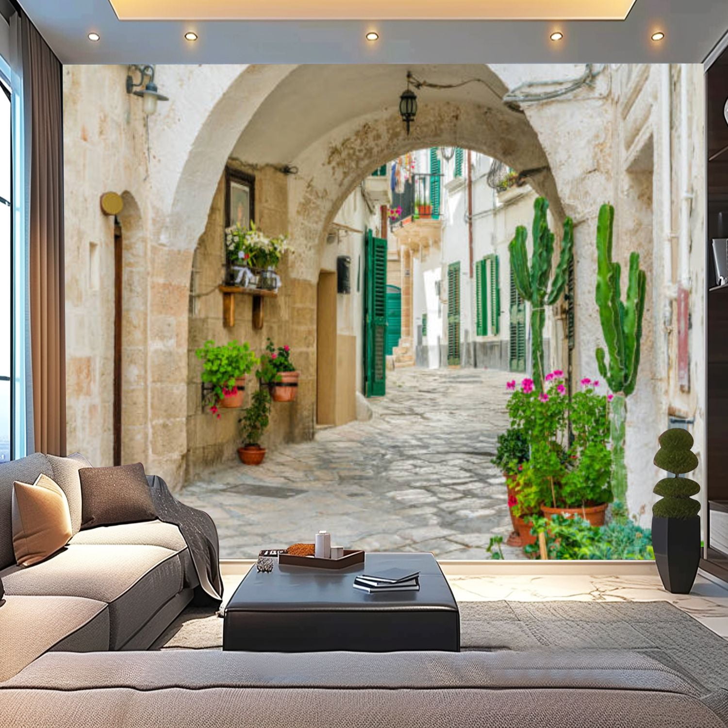 Peel and Stick Wallpaper Canvas Scenic summer sight Monopoli Puglia ...