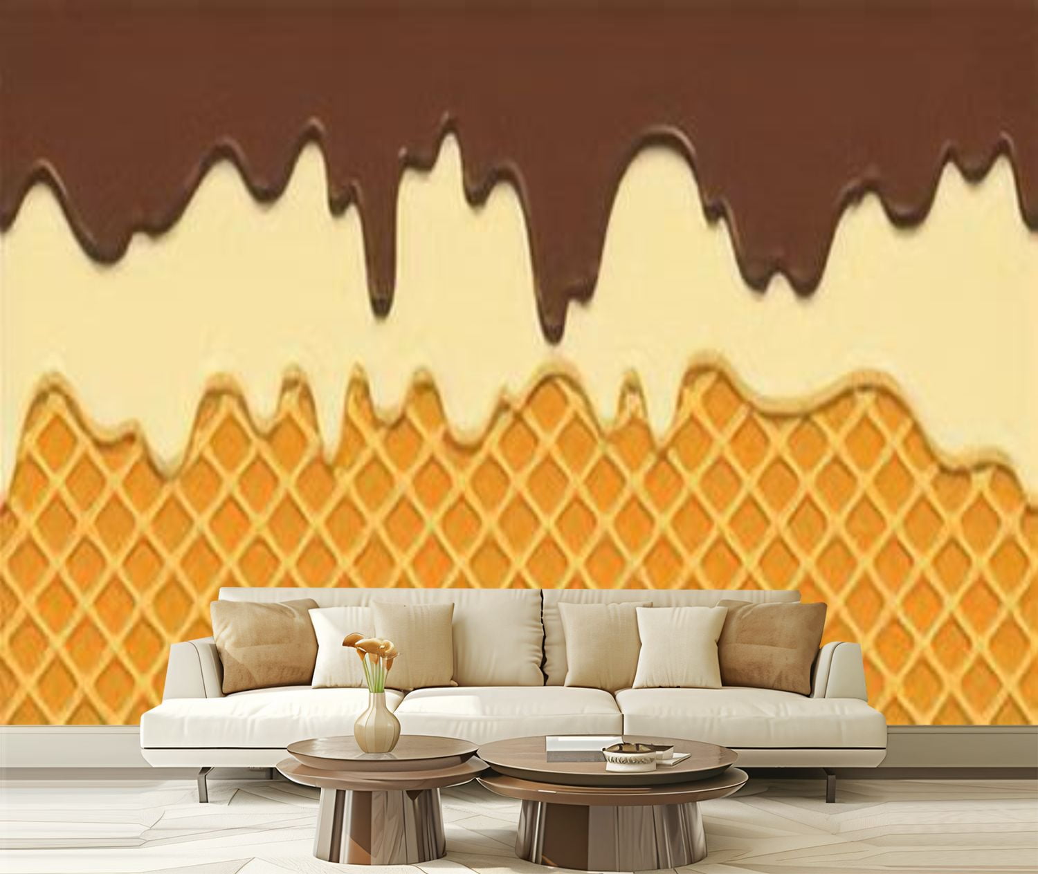Peel and Stick Wallpaper Canvas Seamless Current icing chocolate waffle ...