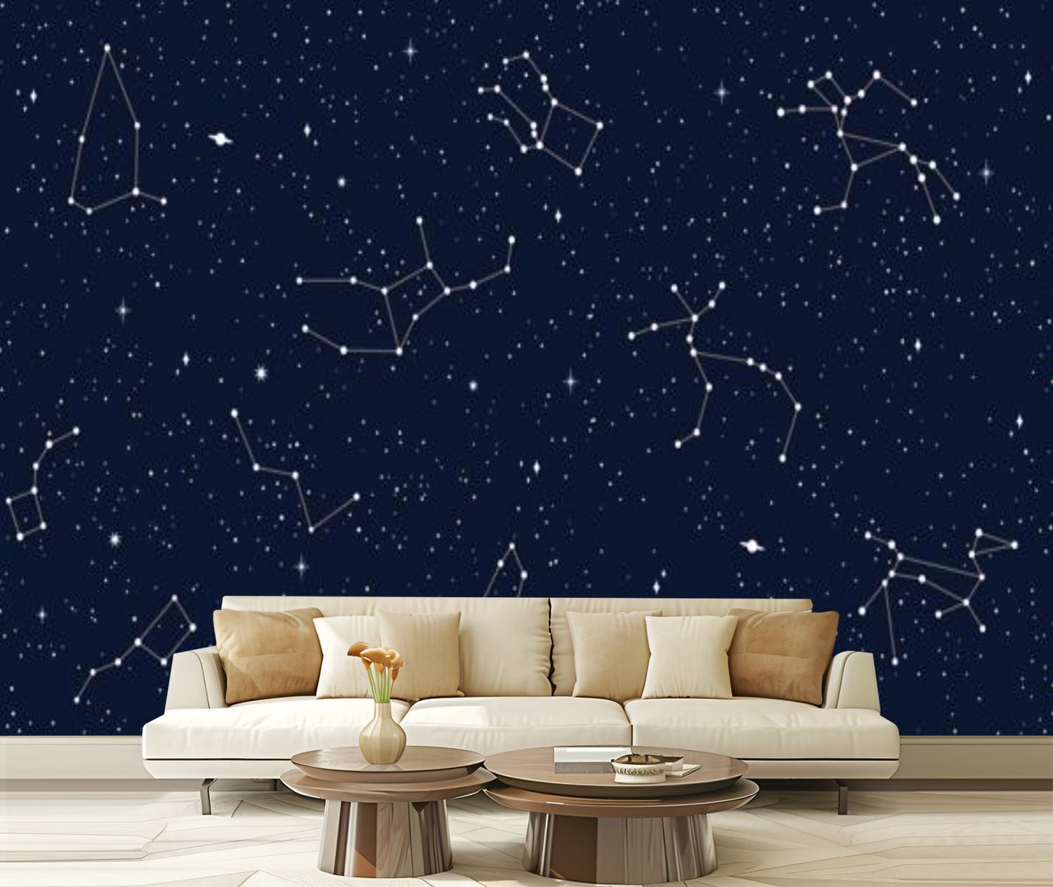 Peel and Stick Wallpaper Canvas Space sky celestial seamless map star ...