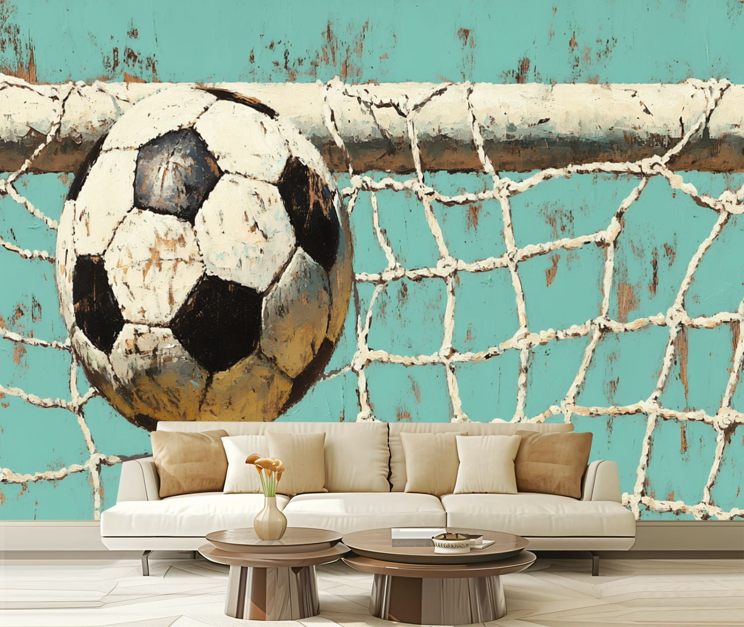 Peel and Stick Wallpaper Canvas Sports Rustic Football Sport Theme ...