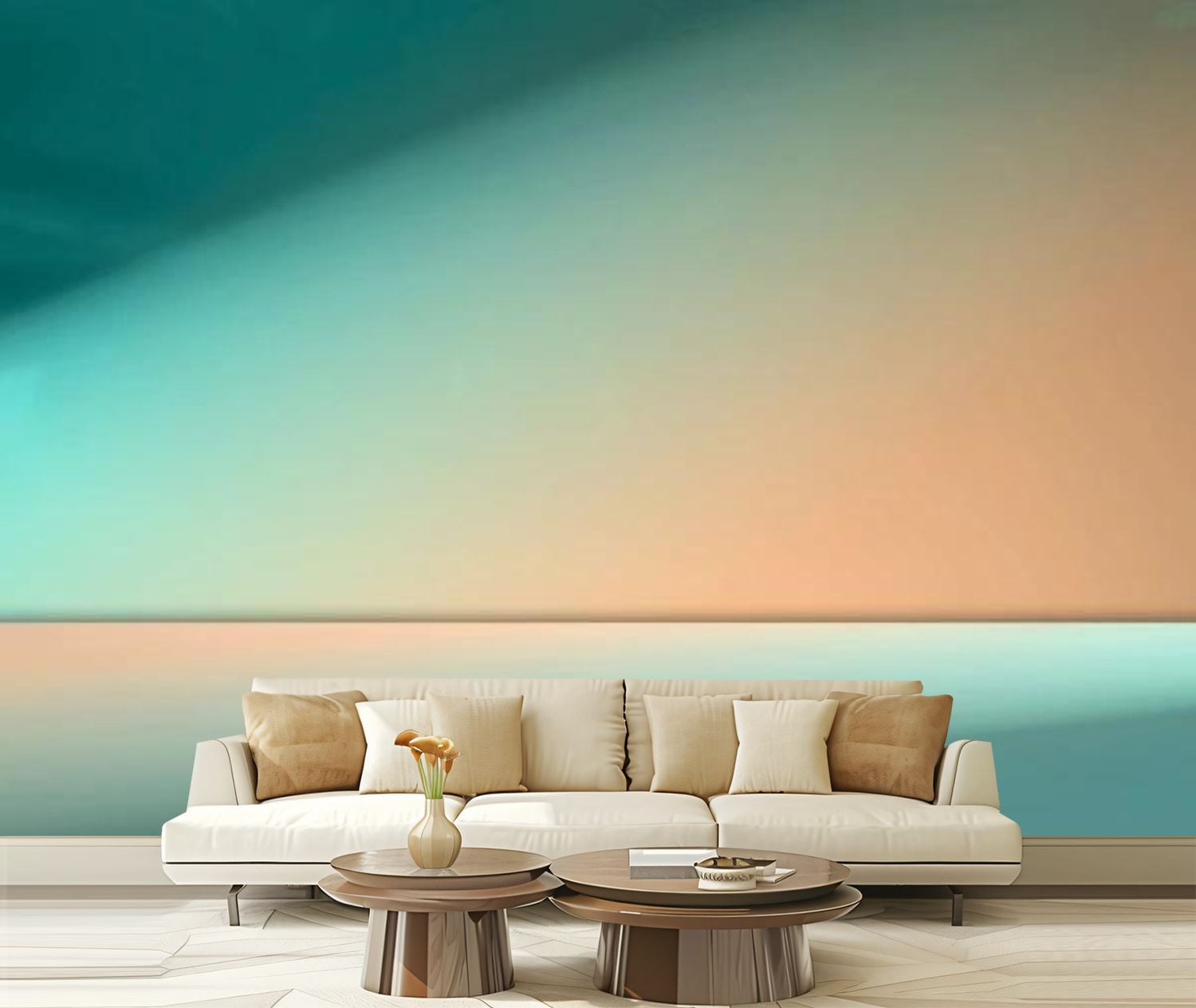 Peel and Stick Wallpaper Canvas Teal studio podium summer product Blue ...