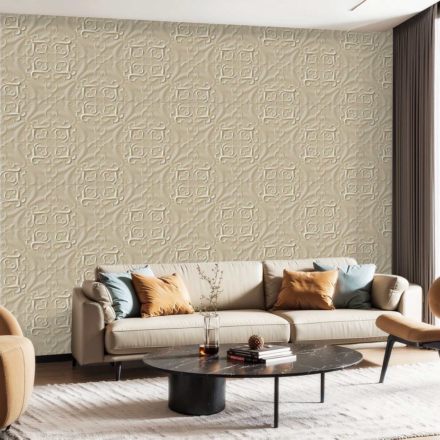 Peel and Stick Wallpaper Canvas Wallpaper Emboss 3d golden seamless ...