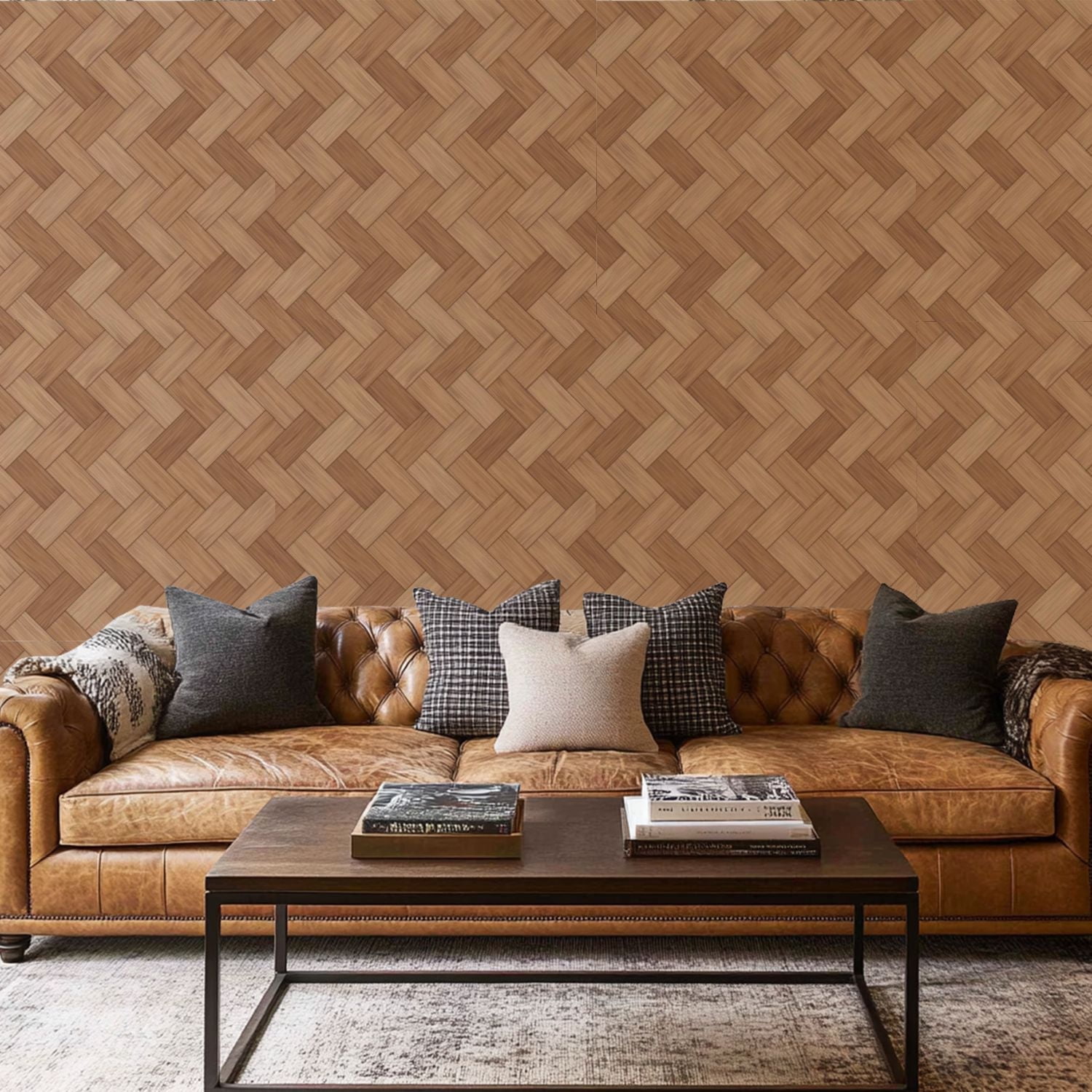 Peel and Stick Wallpaper Canvas Wallpaper Floor wood parquet Flooring ...
