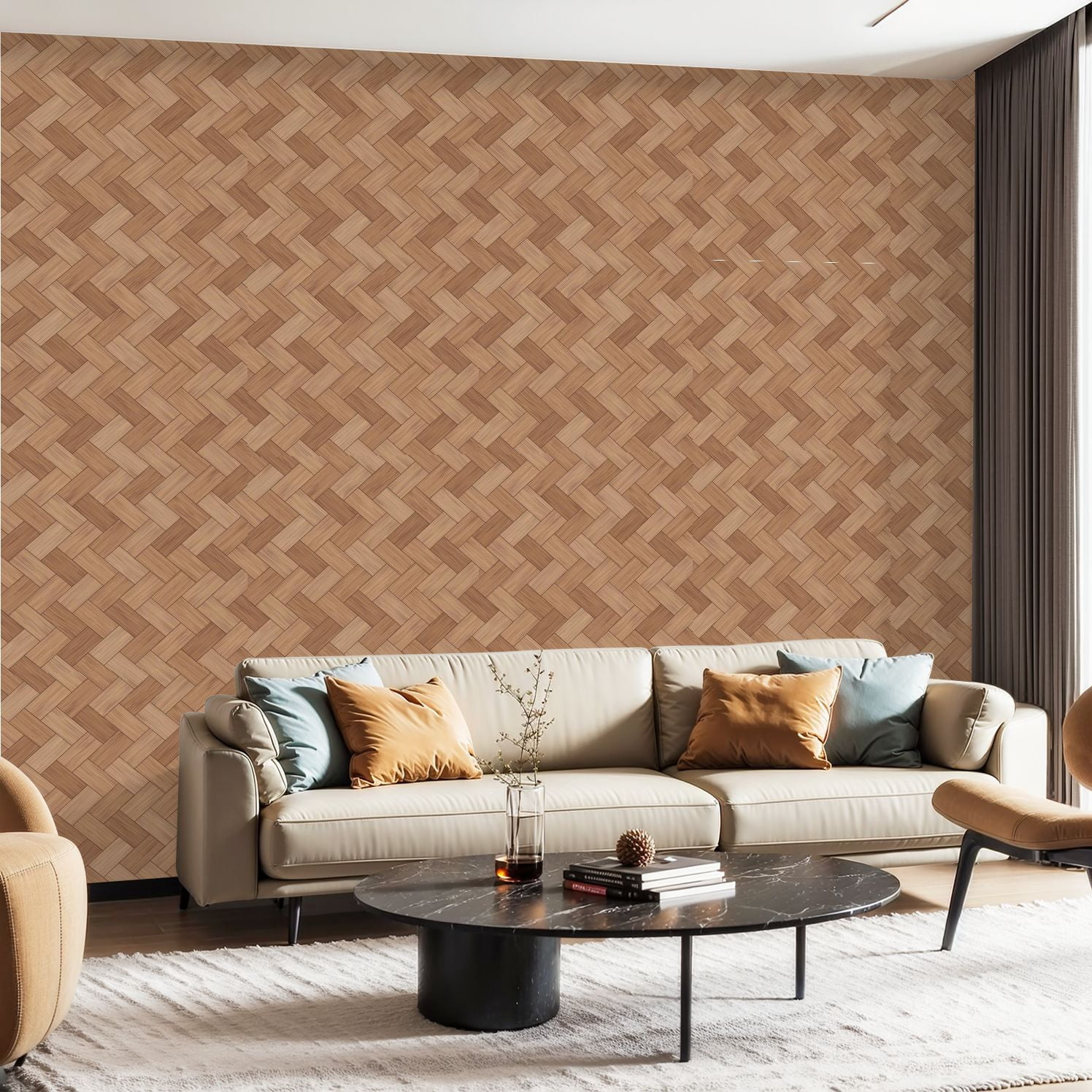 Peel and Stick Wallpaper Canvas Wallpaper Floor wood parquet Flooring ...