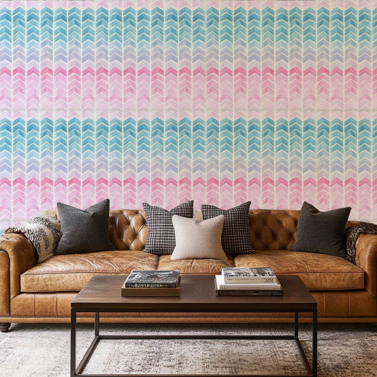 Peel and Stick Wallpaper Canvas Wallpaper Hand painted watercolor ...