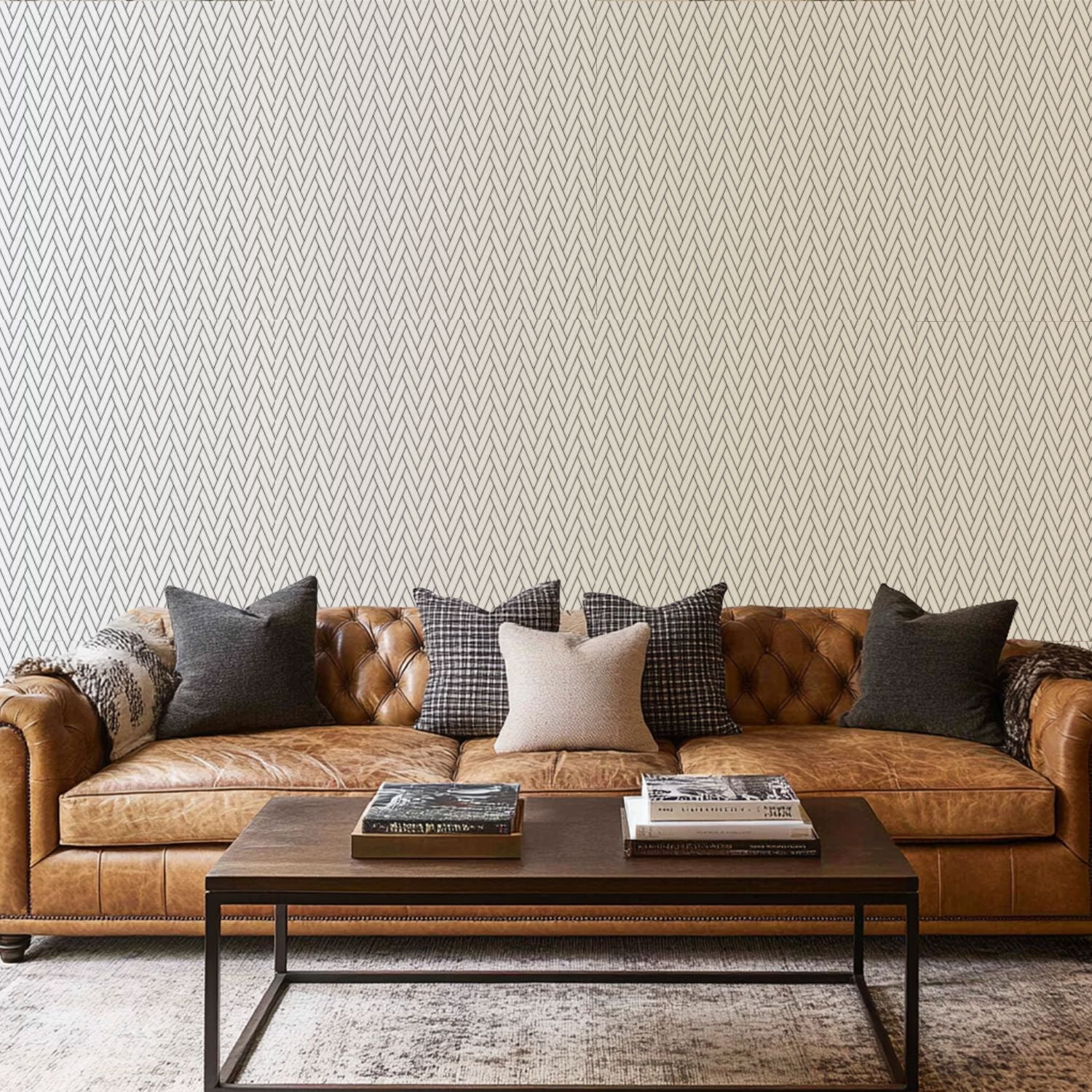 Peel and Stick Wallpaper Canvas Wallpaper Herringbone floor Seamless ...