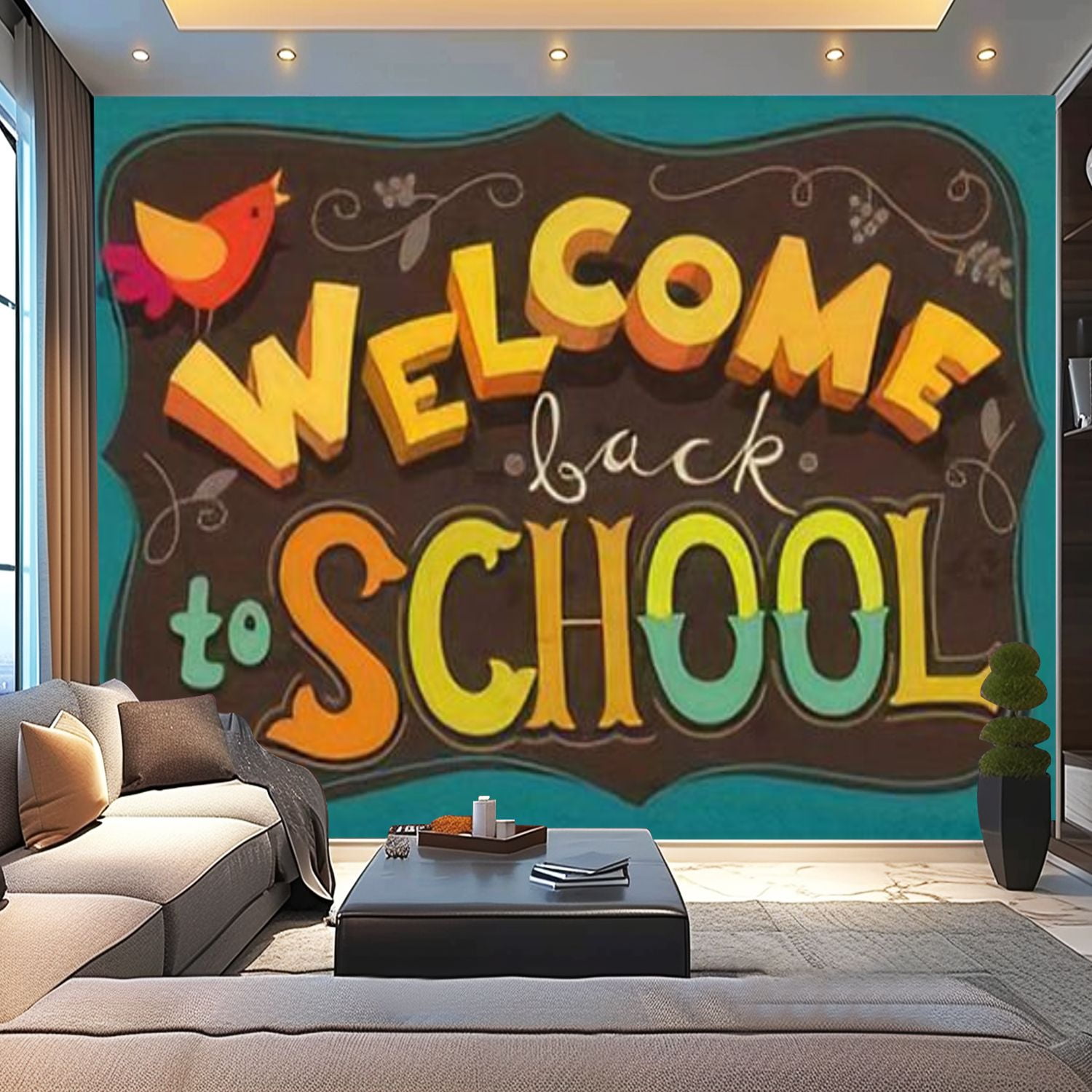 Peel and Stick Wallpaper Canvas Welcome back to school poster ...