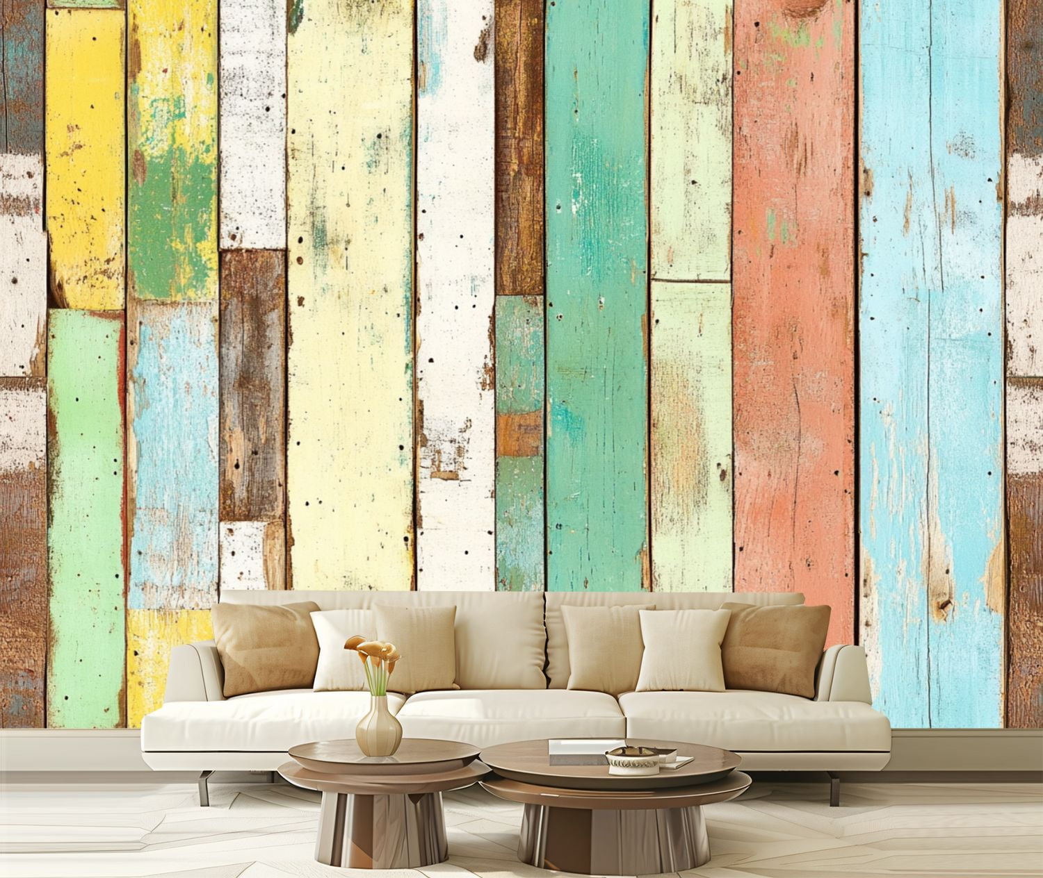 Peel and Stick Wallpaper Canvas Wood Shiplap Grain Plank Rustic Panel ...
