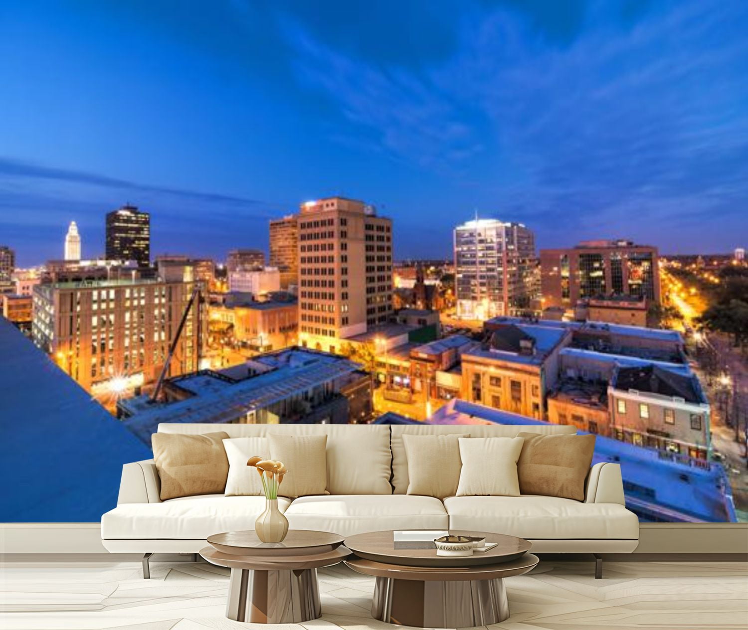 Peel and Stick Wallpaper Canvas baton rouge downtown us capitol night ...