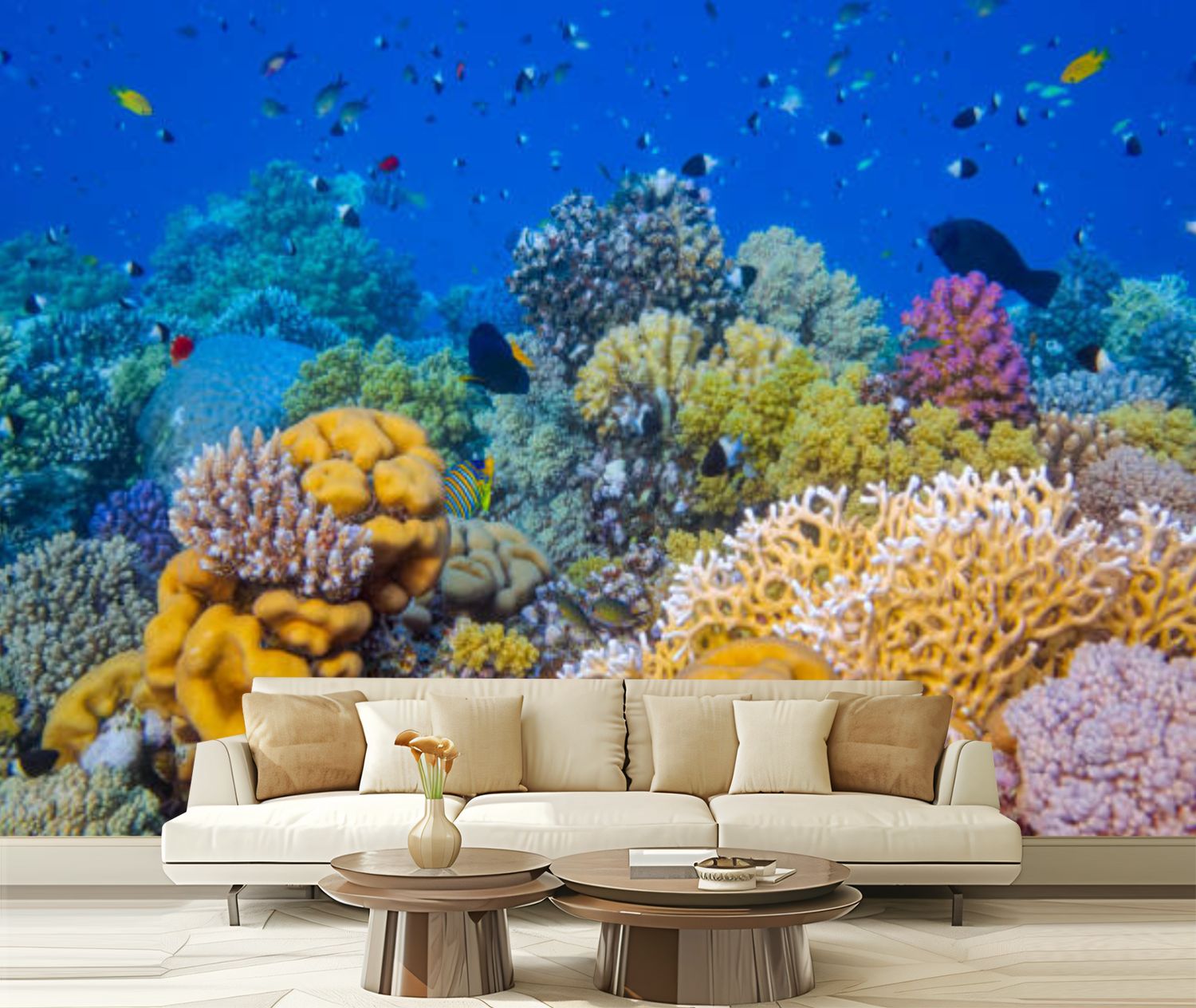 Peel and Stick Wallpaper Canvas beautiful coral reef lot small tropical ...