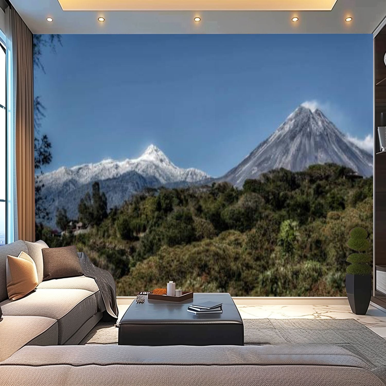 Peel and Stick Wallpaper Canvas colima volcano volcanic mountain ...