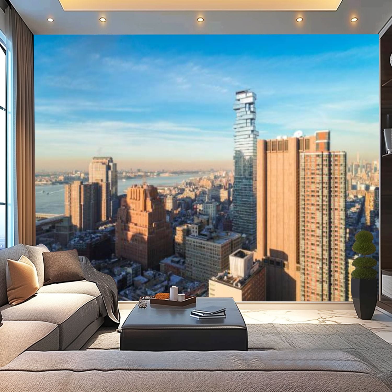 Peel and Stick Wallpaper Canvas scenic panoramic aerial view from ...