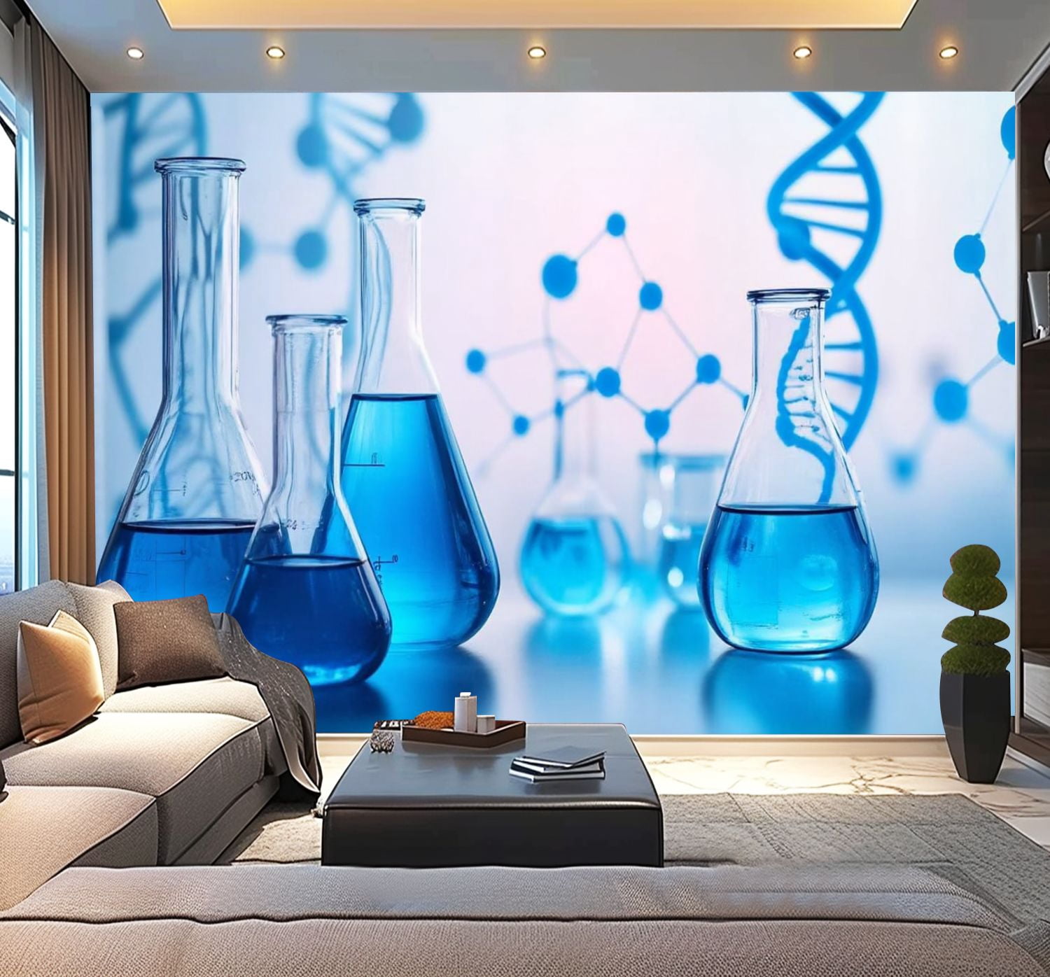 Peel and Stick Wallpaper Chemistry Laboratory 3D Curved DNA Helix ...