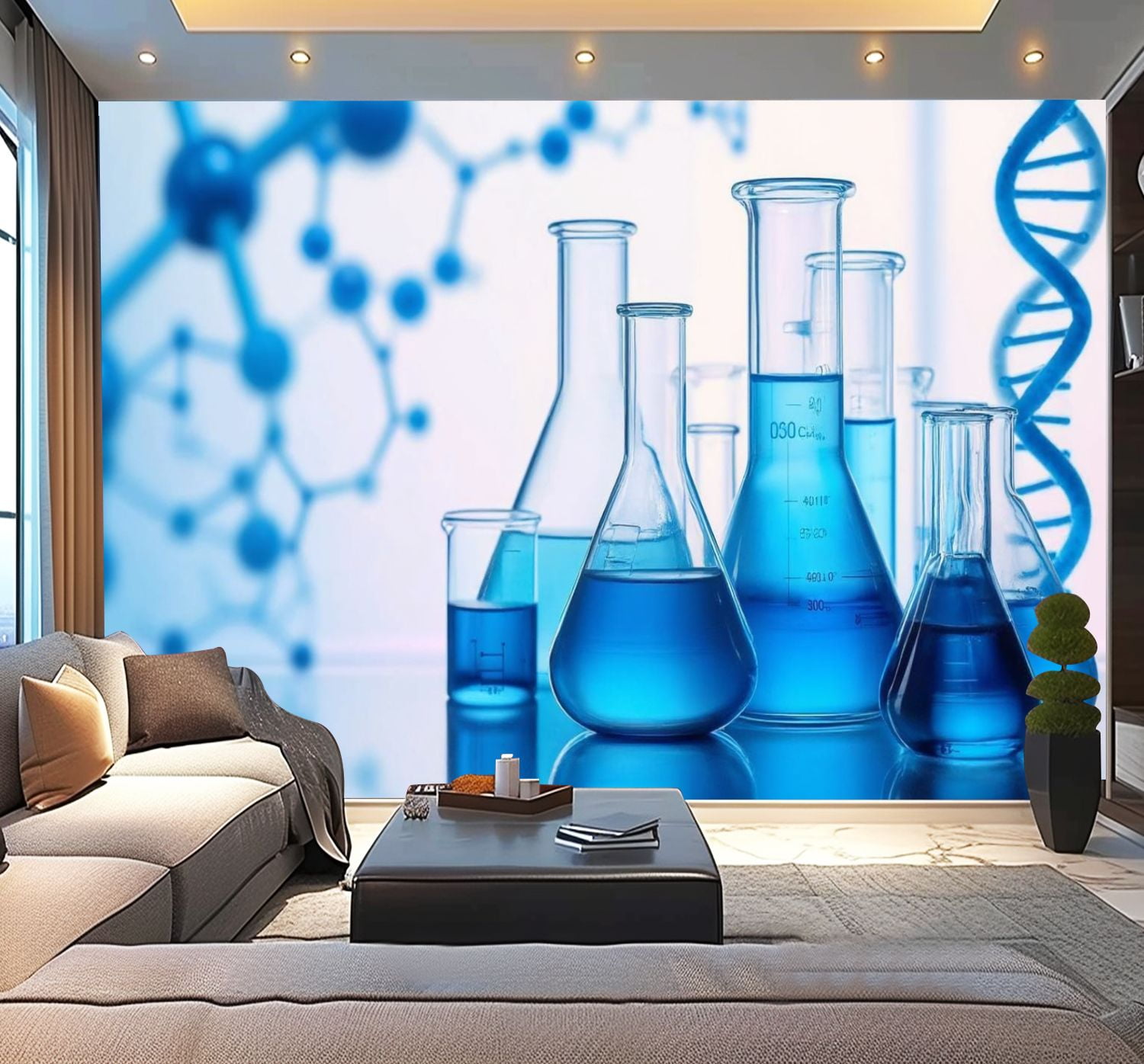 Peel and Stick Wallpaper Chemistry Laboratory 3D Curved DNA Helix ...