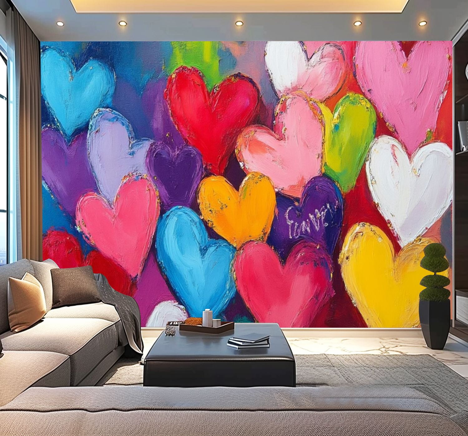 Peel and Stick Wallpaper Colorful Graffiti Colorful Love Hip Hop Doodle ...