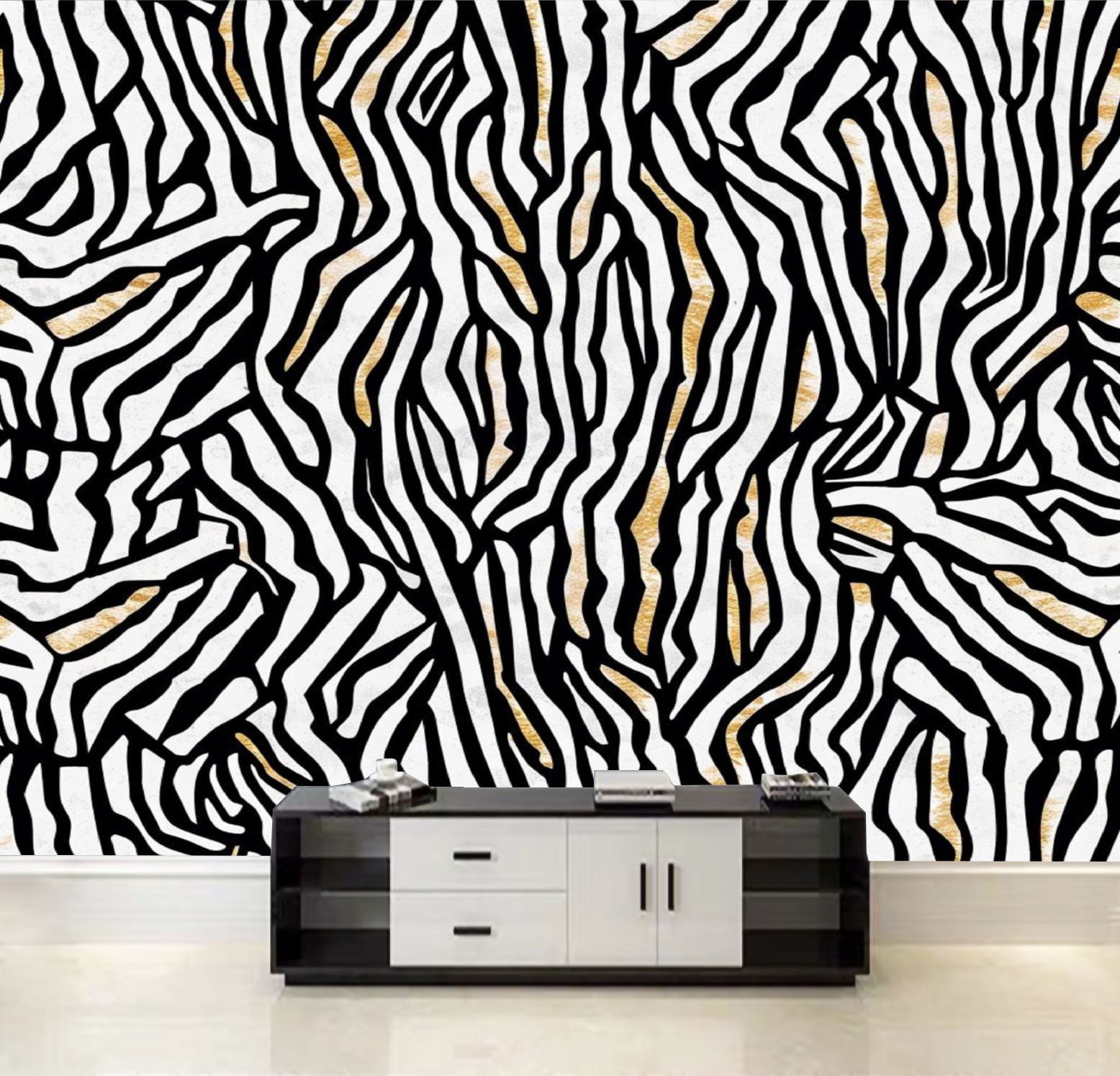 Peel and Stick Wallpaper Colorful zebra print seamless pattern black ...