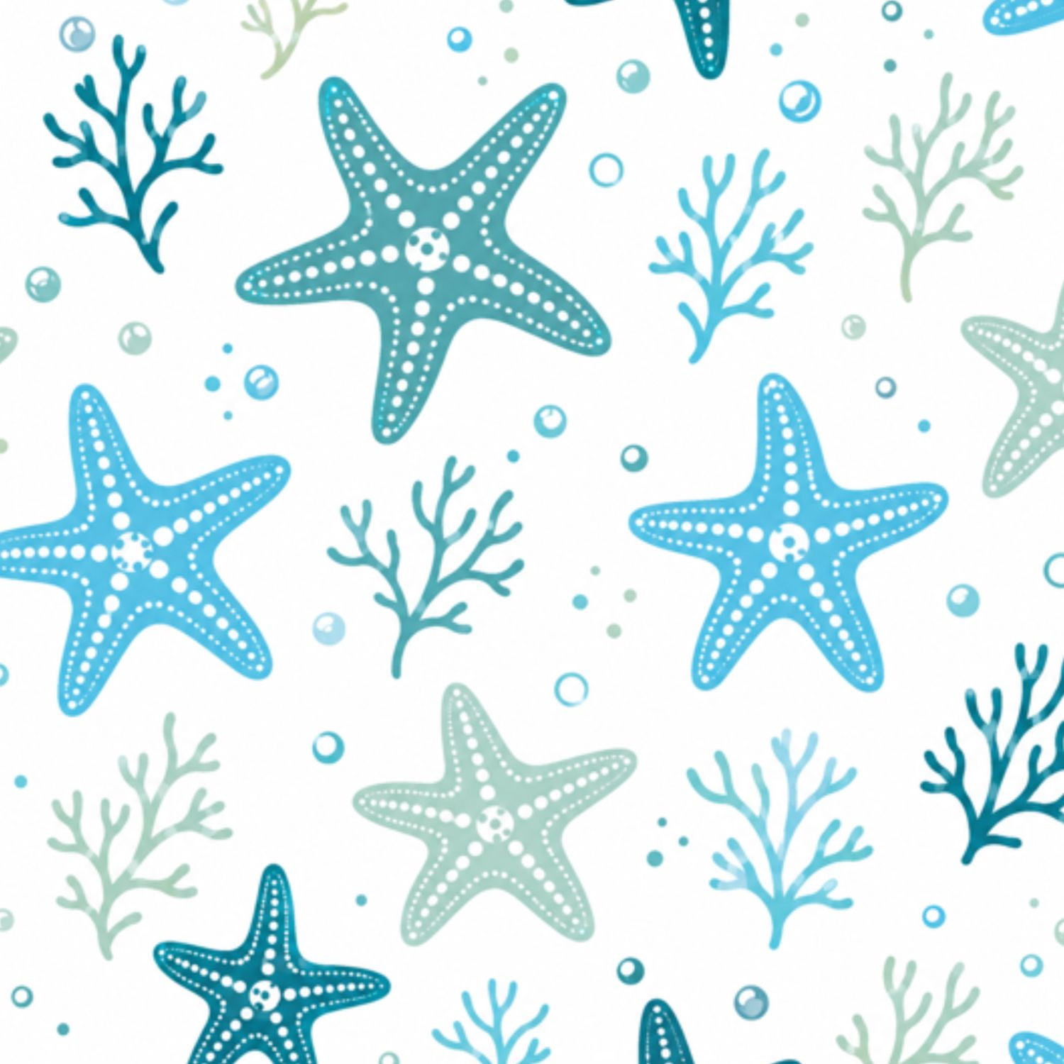 Peel and Stick Wallpaper Colourful Seamless sea star Fish Hand drawn ...