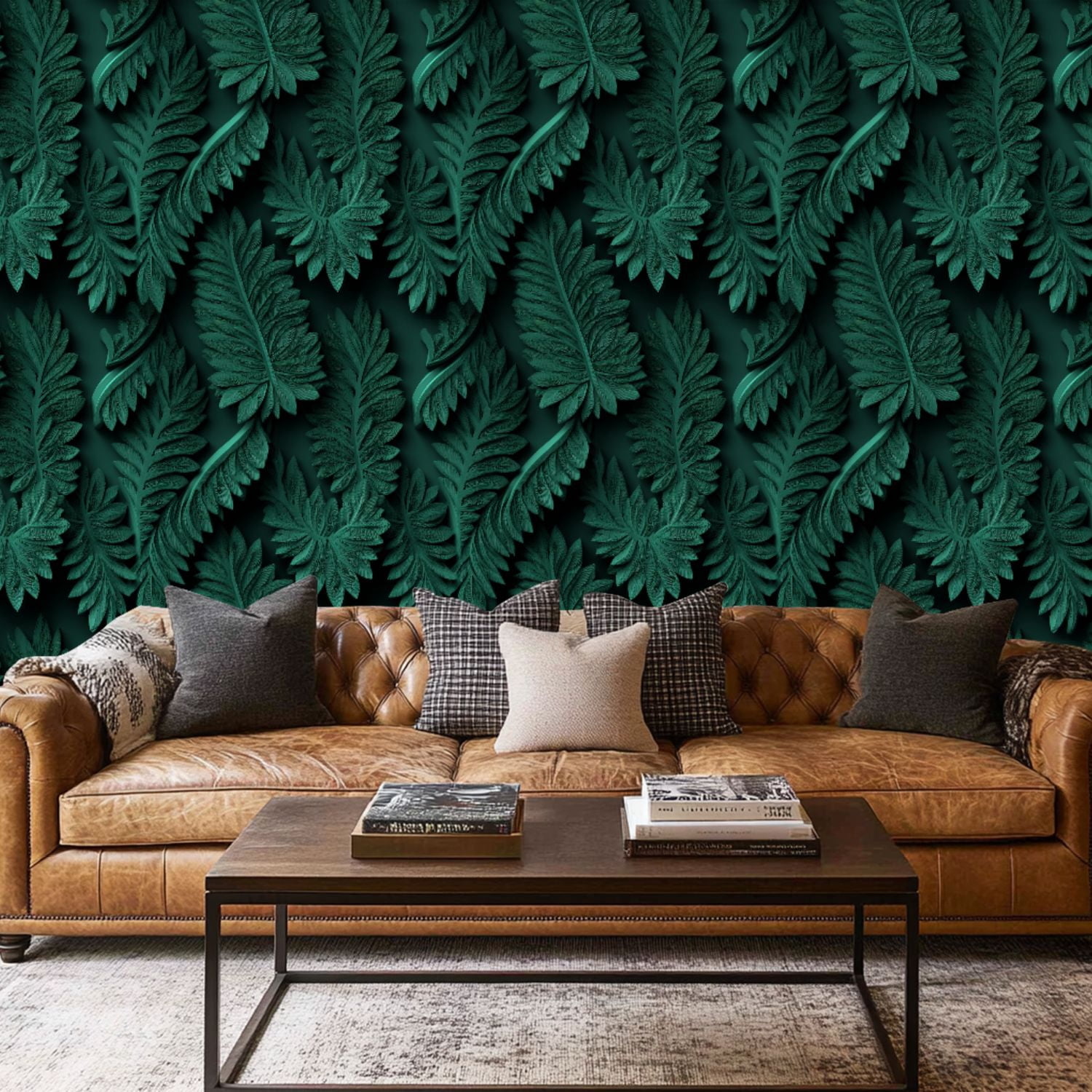 Peel and Stick Wallpaper Contact Paper Fern Wall Green Photographic ...