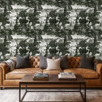 Peel and Stick Wallpaper Contact Paper White Doves Botanical Forest ...