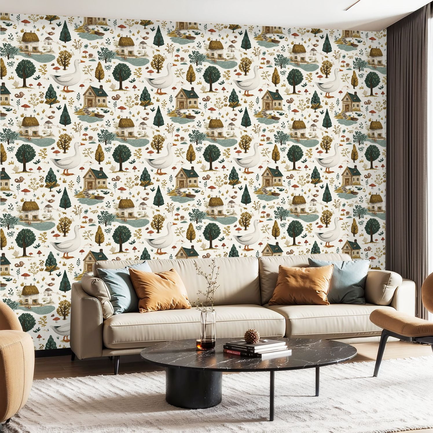 Peel and Stick Wallpaper Contact Paper Whimsical Nursery Scandi ...