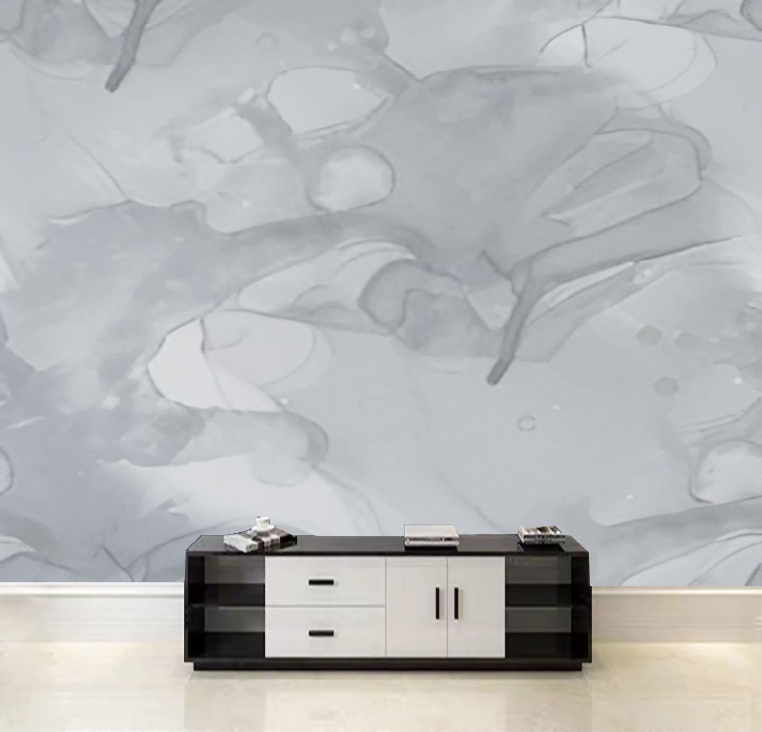 Peel and Stick Wallpaper Dark Marble Paint Pattern Gray Rock Slate ...