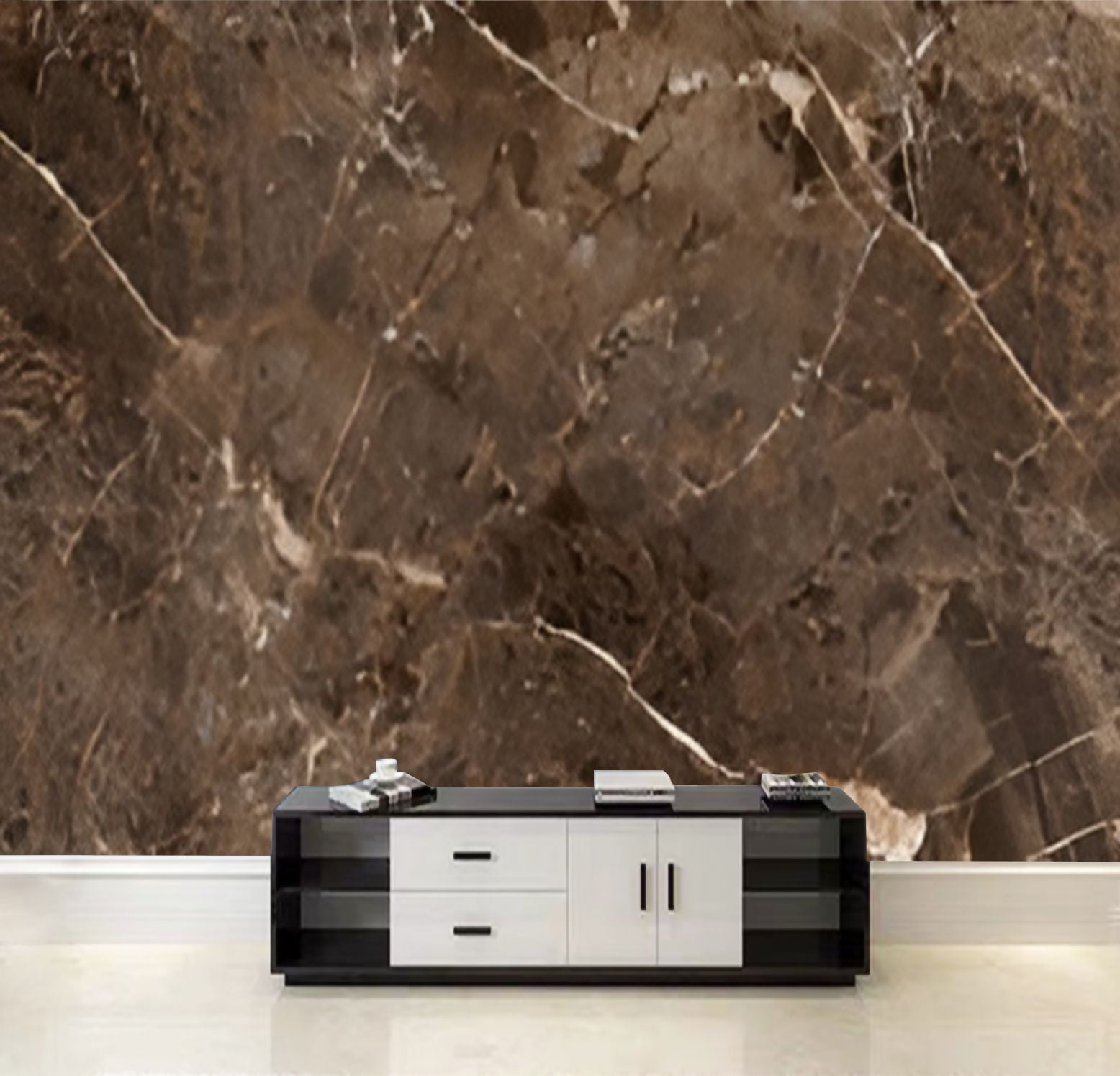 Peel and Stick Wallpaper Dark brown marble pattern for texture Canvas ...