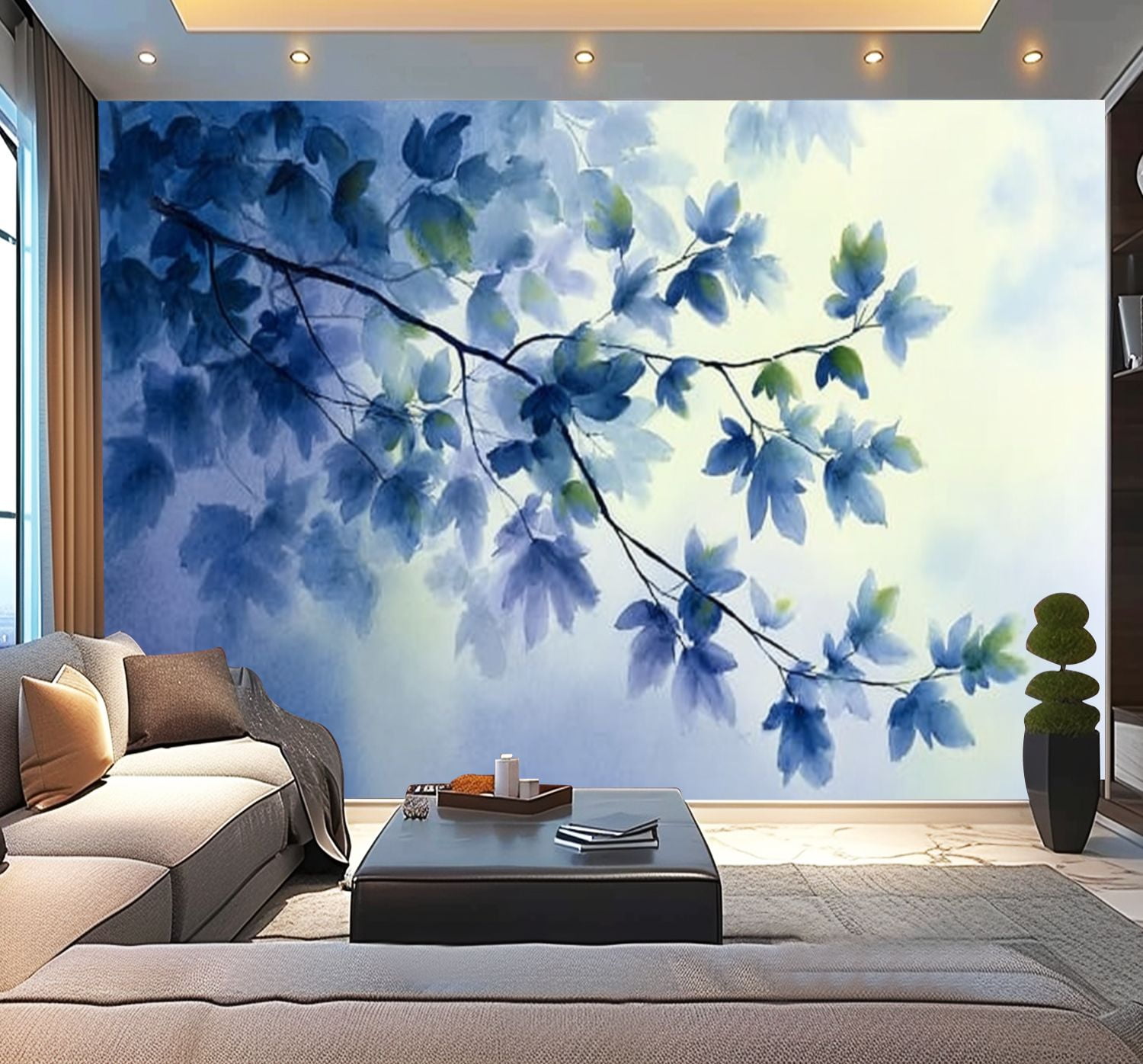 Peel and Stick Wallpaper Decorative Flowering Branches Gentle Blossoms ...