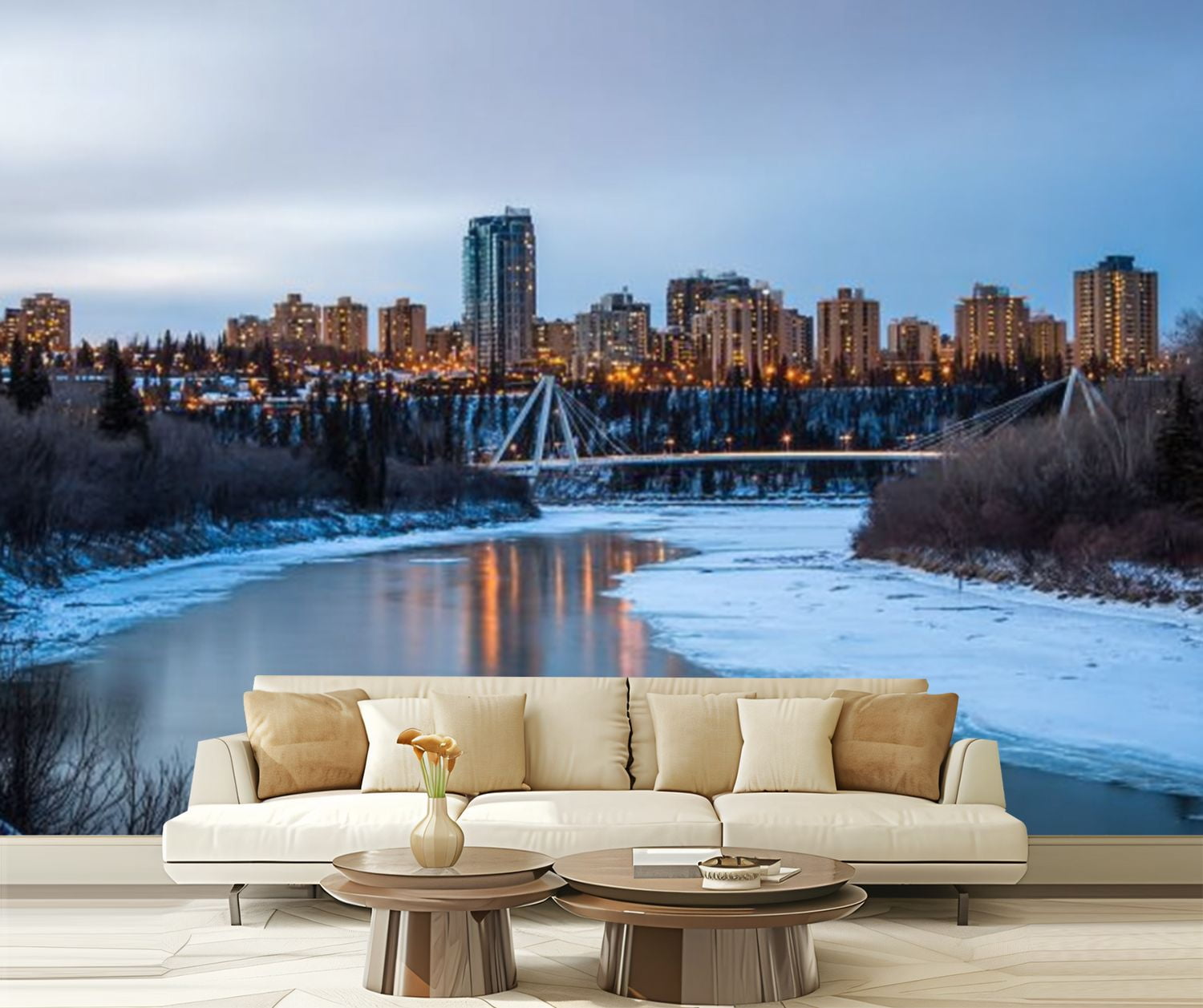Peel and Stick Wallpaper Edmonton Canada Cityview skyline dawn North ...
