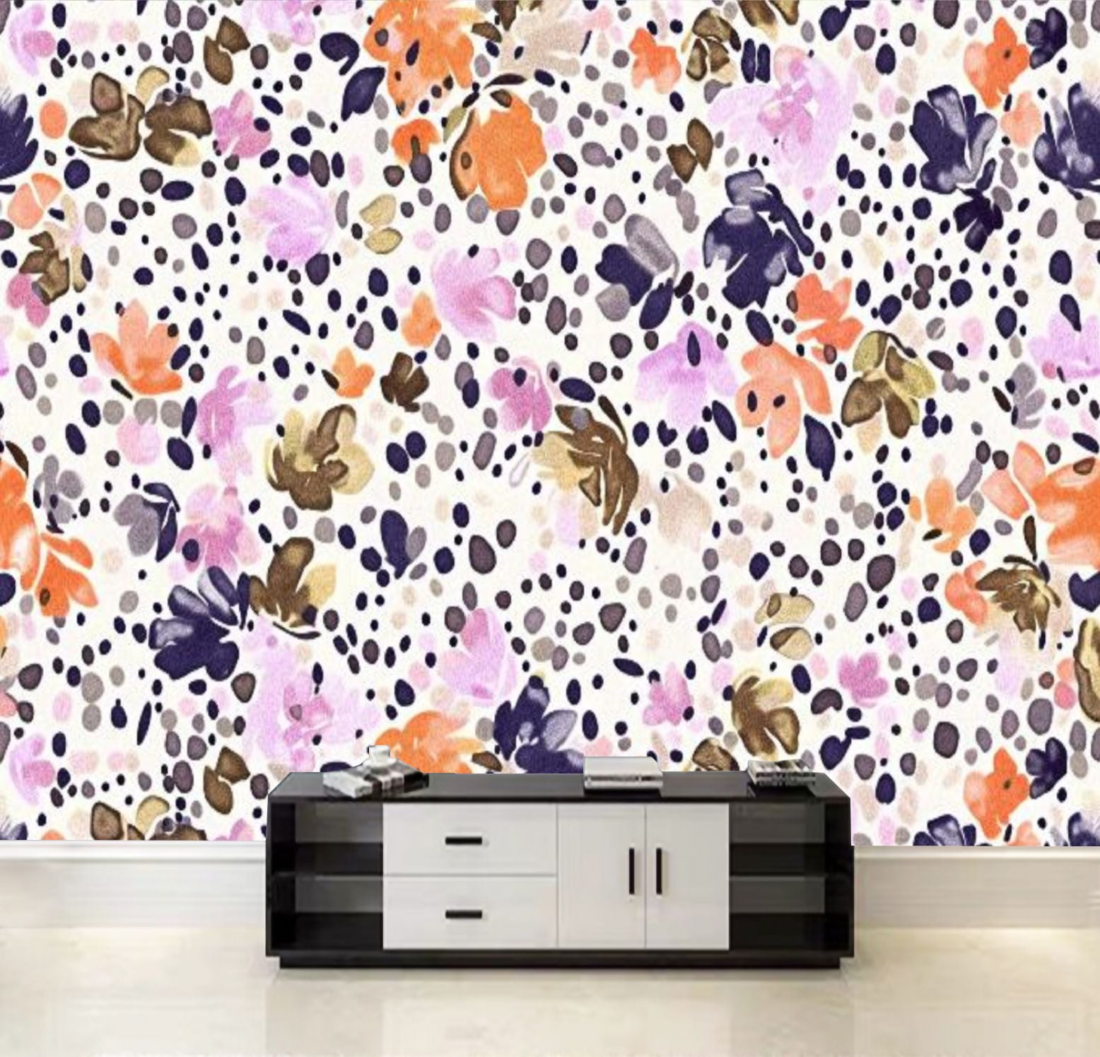 Peel and Stick Wallpaper Floral liberty pattern Plant for tapestries ...