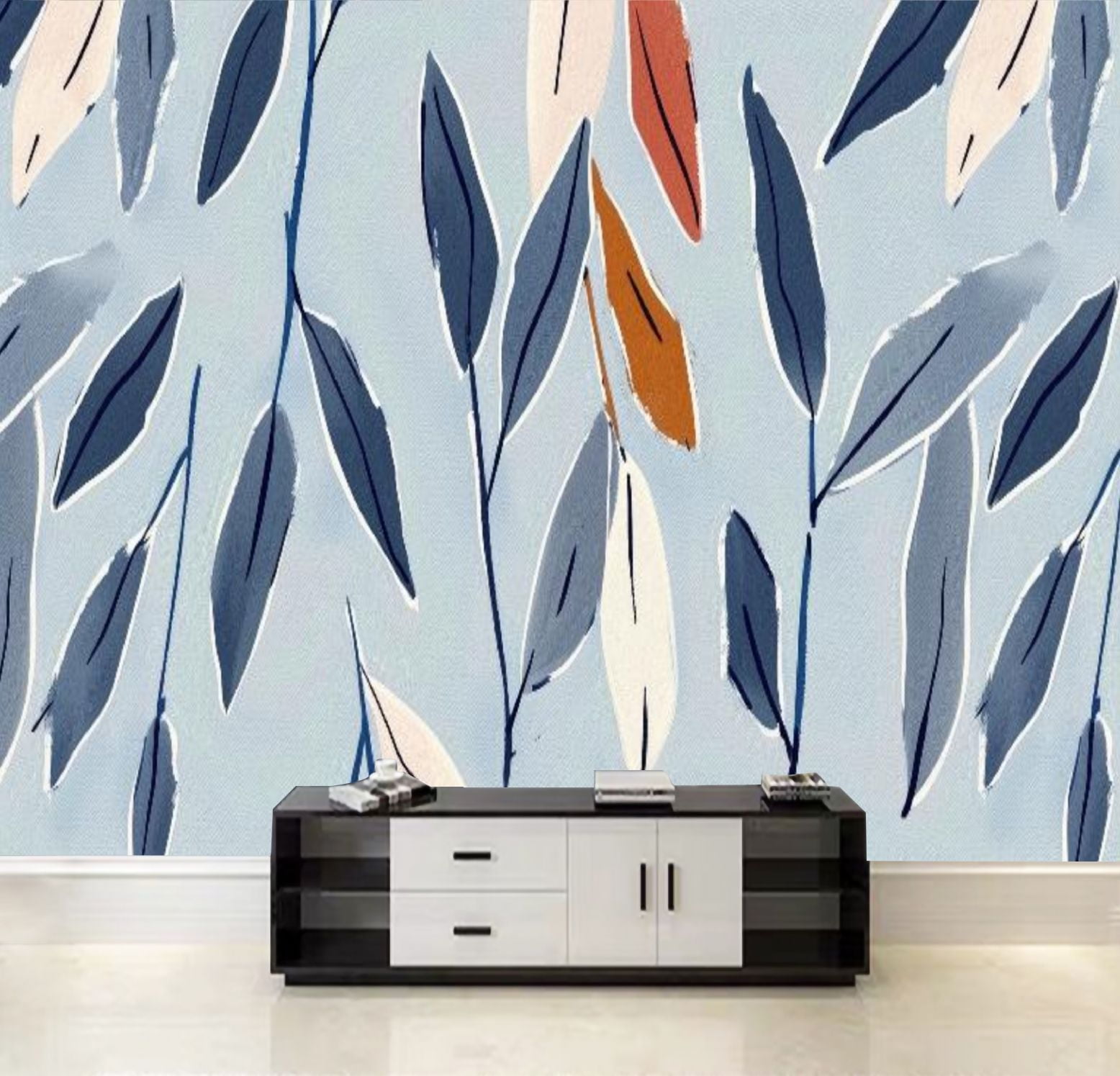 Peel and Stick Wallpaper Floral print Seamless pattern Hand drawn style ...