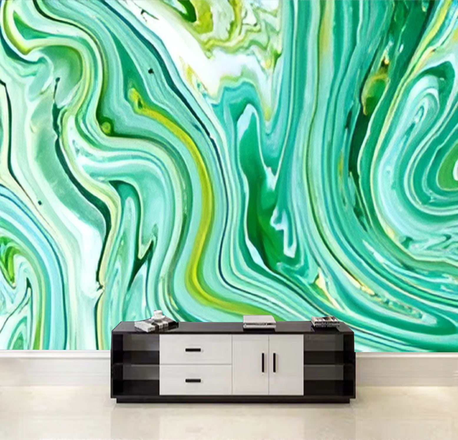 Peel and Stick Wallpaper Fluid art texture Abstract iridescent paint ...