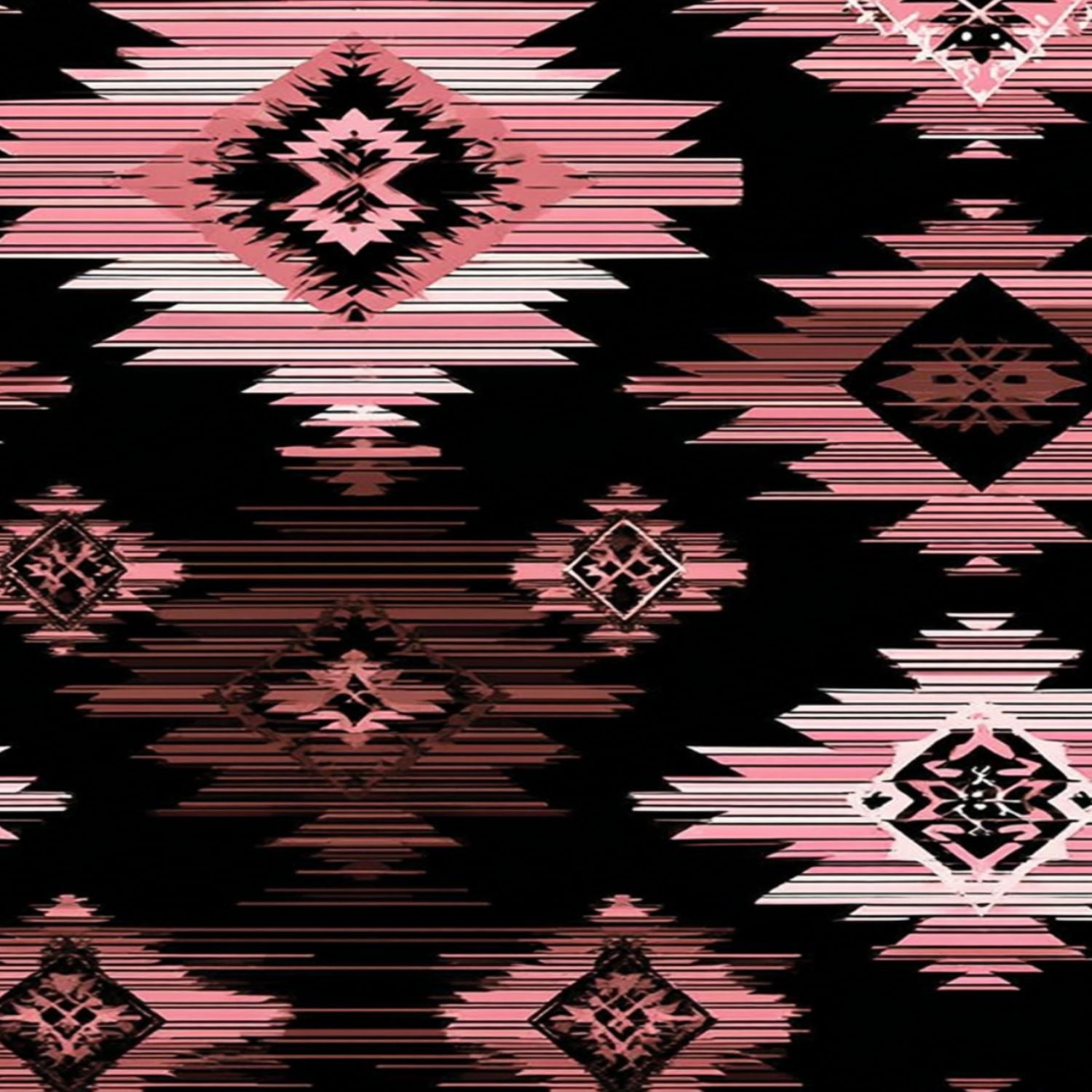 Peel and Stick Wallpaper Geometric Pink Black Tribal Abstract Diamond ...