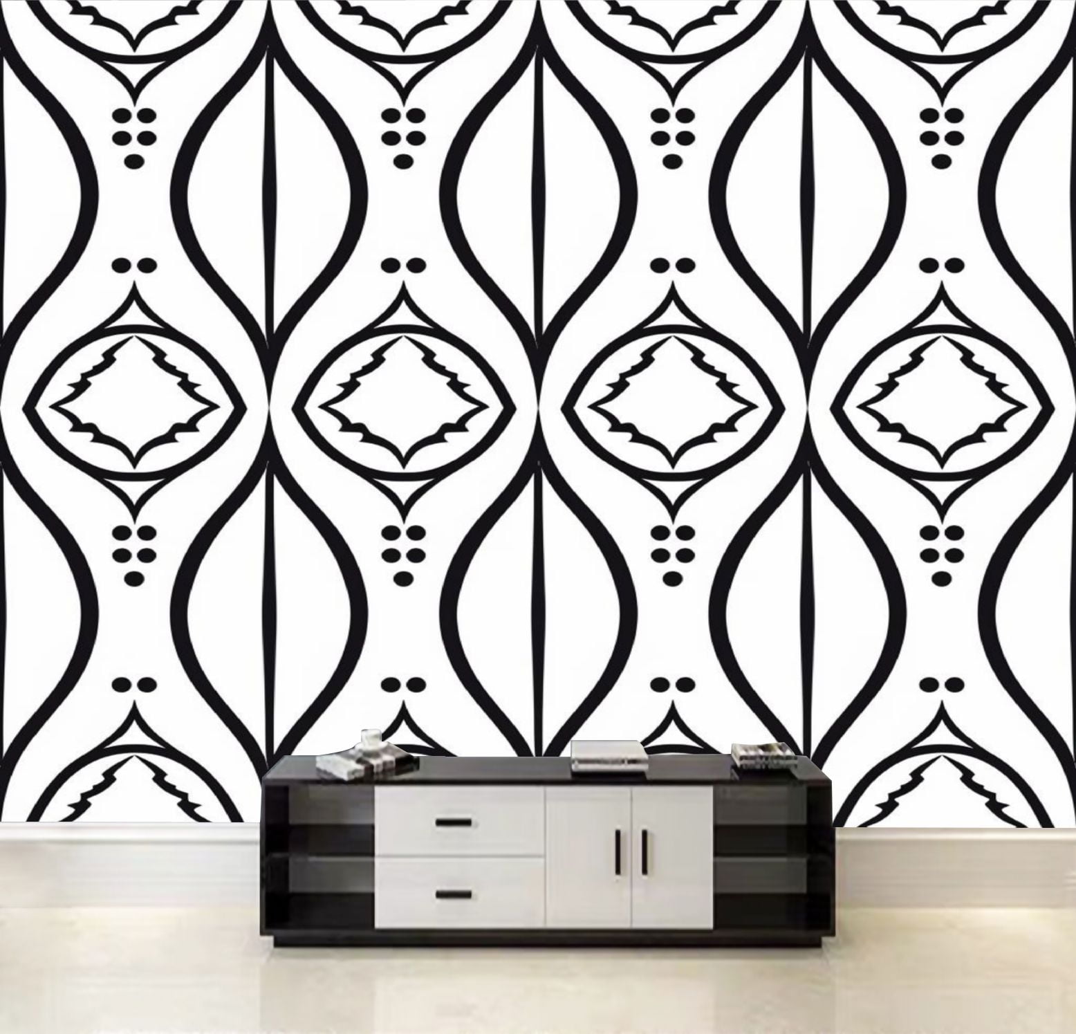 Peel and Stick Wallpaper Geometric pattern Seamless texture for Black ...