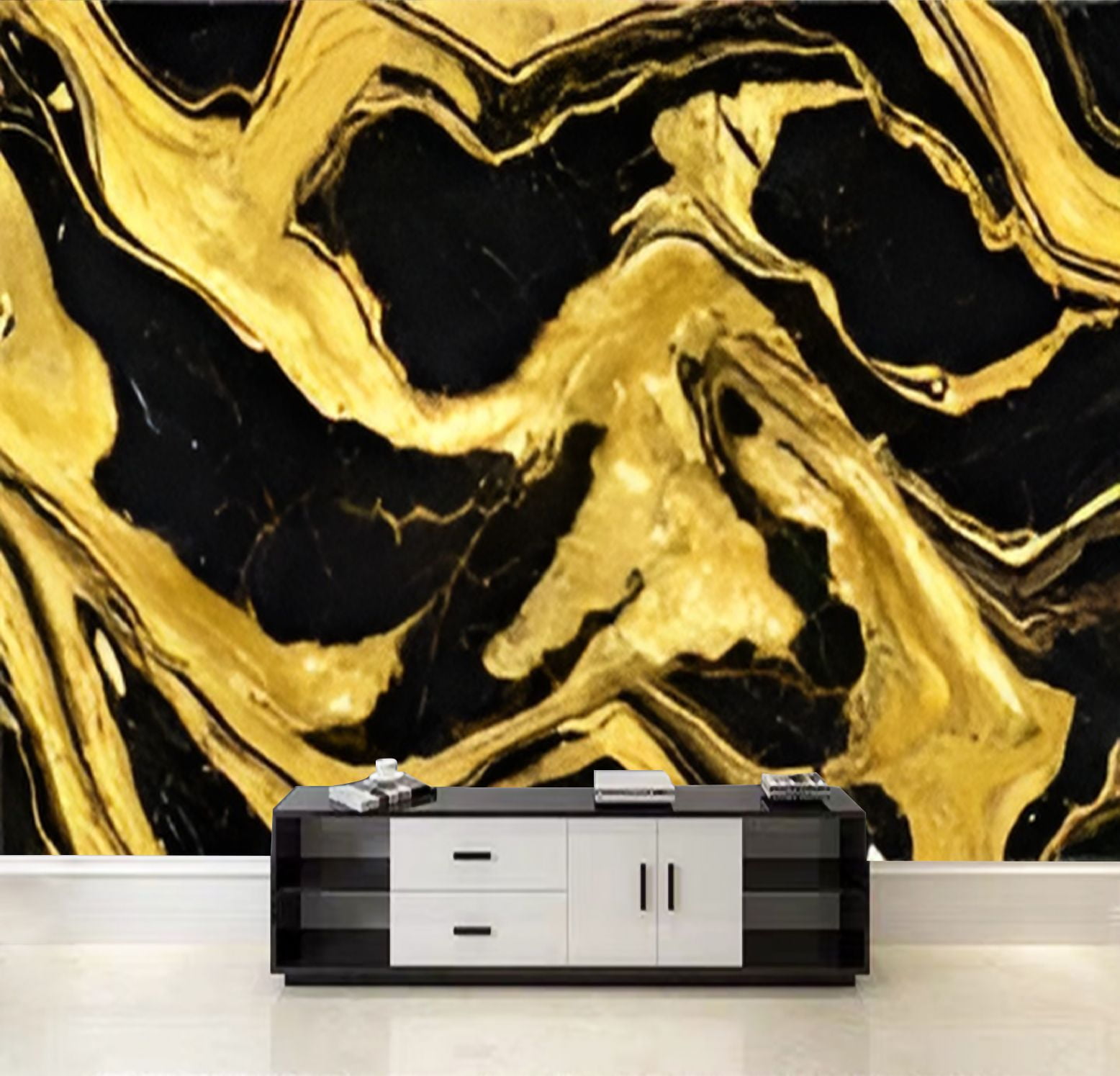 Peel and Stick Wallpaper Golden marble texture contrasting textures The ...