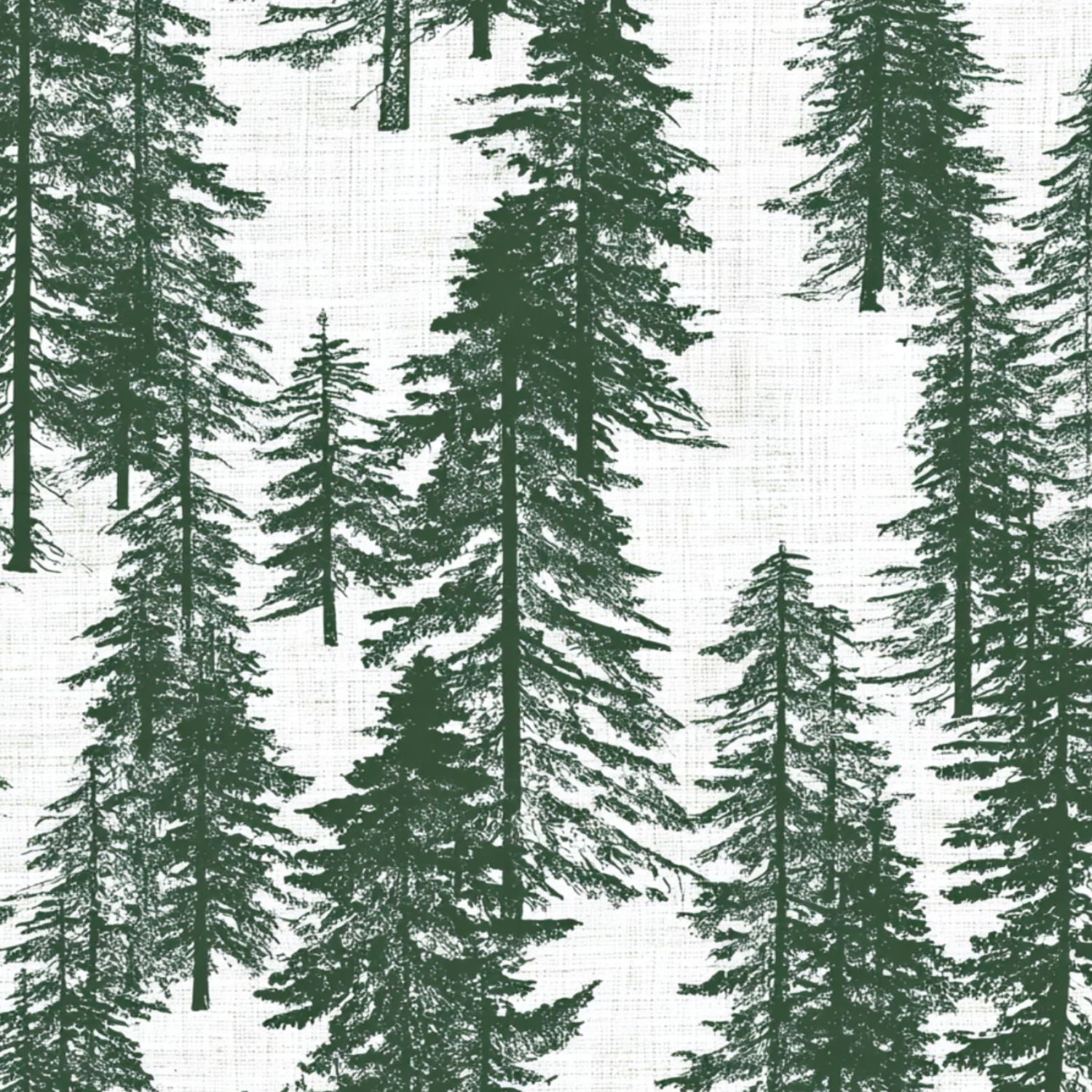 Peel and Stick Wallpaper Green Pine Tree Forest Textured White Wall ...