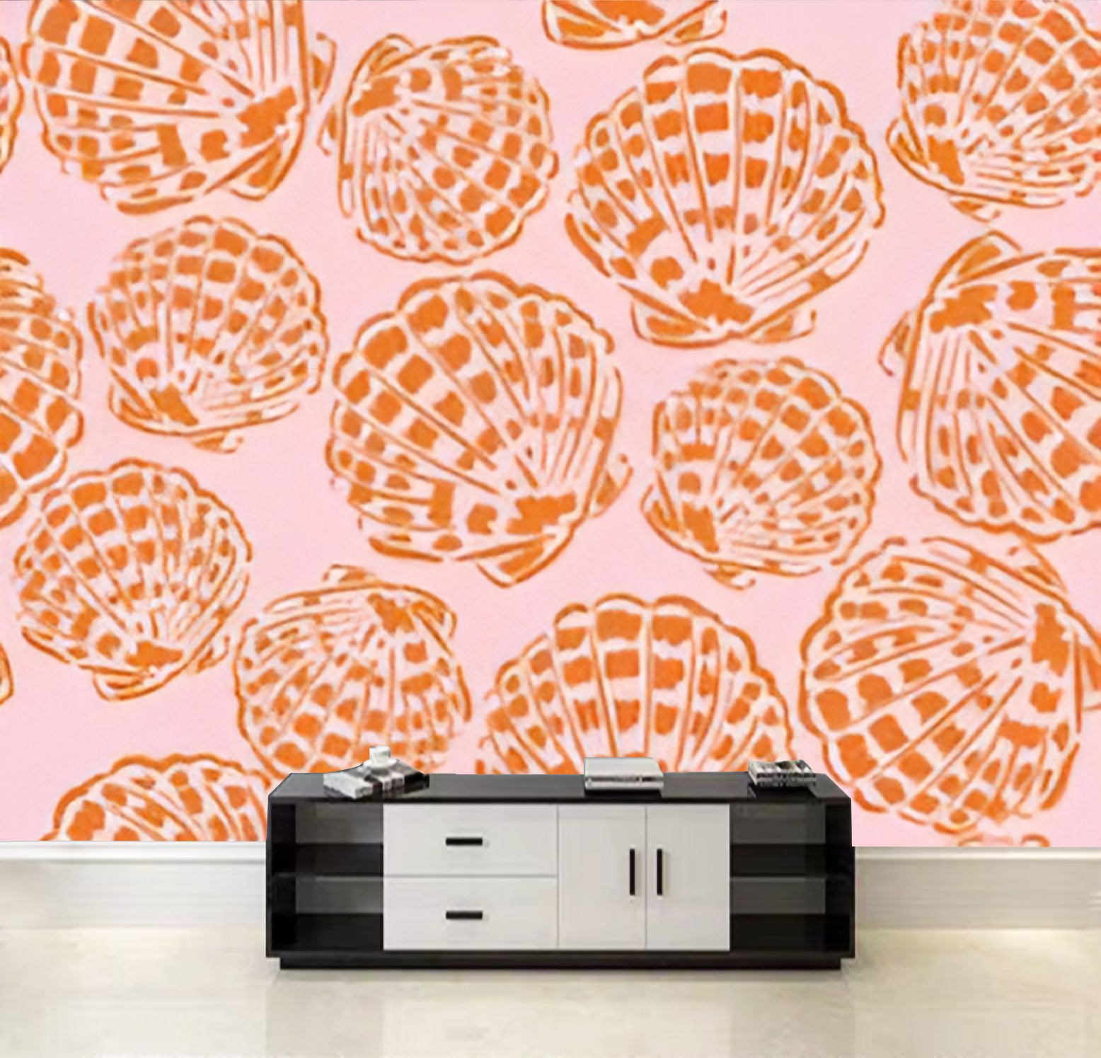 Peel and Stick Wallpaper Hand drawn sea shells Beautiful marine ...
