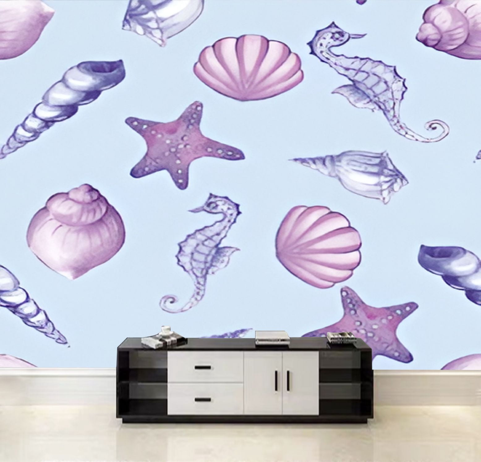 Peel and Stick Wallpaper Hand drawn watercolor seamless pattern ...