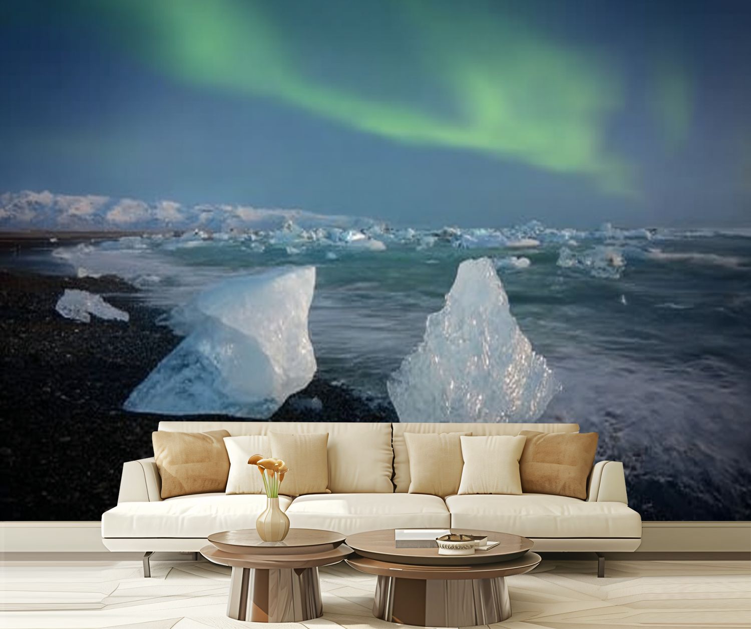 Peel and Stick Wallpaper This Iceland dancing above Jokulsarlon glacier ...