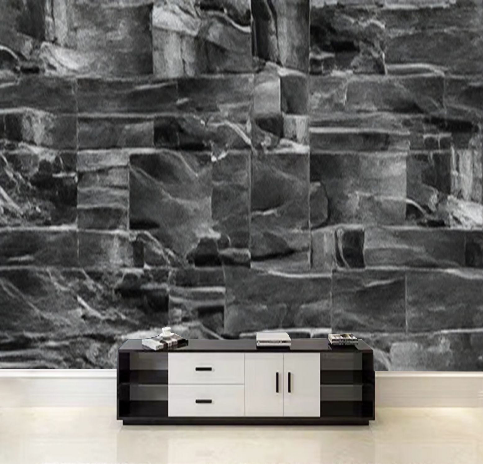 Peel and Stick Wallpaper Irregular tiling different size shapes ...