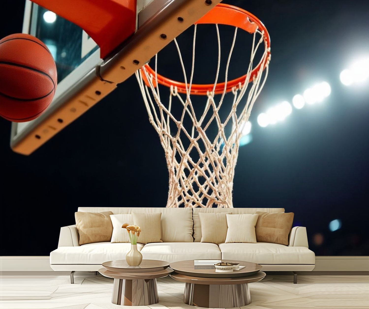 Peel and Stick Wallpaper Looking Up Bottom Falling Net Lights ...