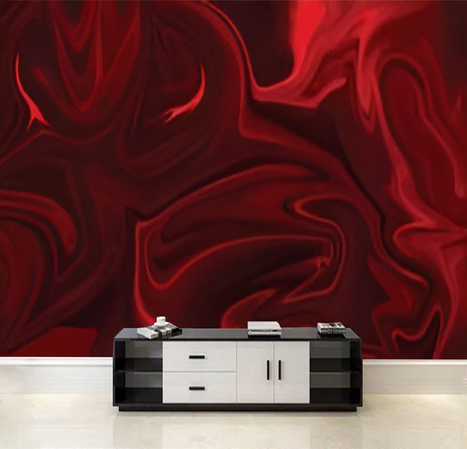 Peel and Stick Wallpaper Luxurious colorful liquid marble surface Dark ...