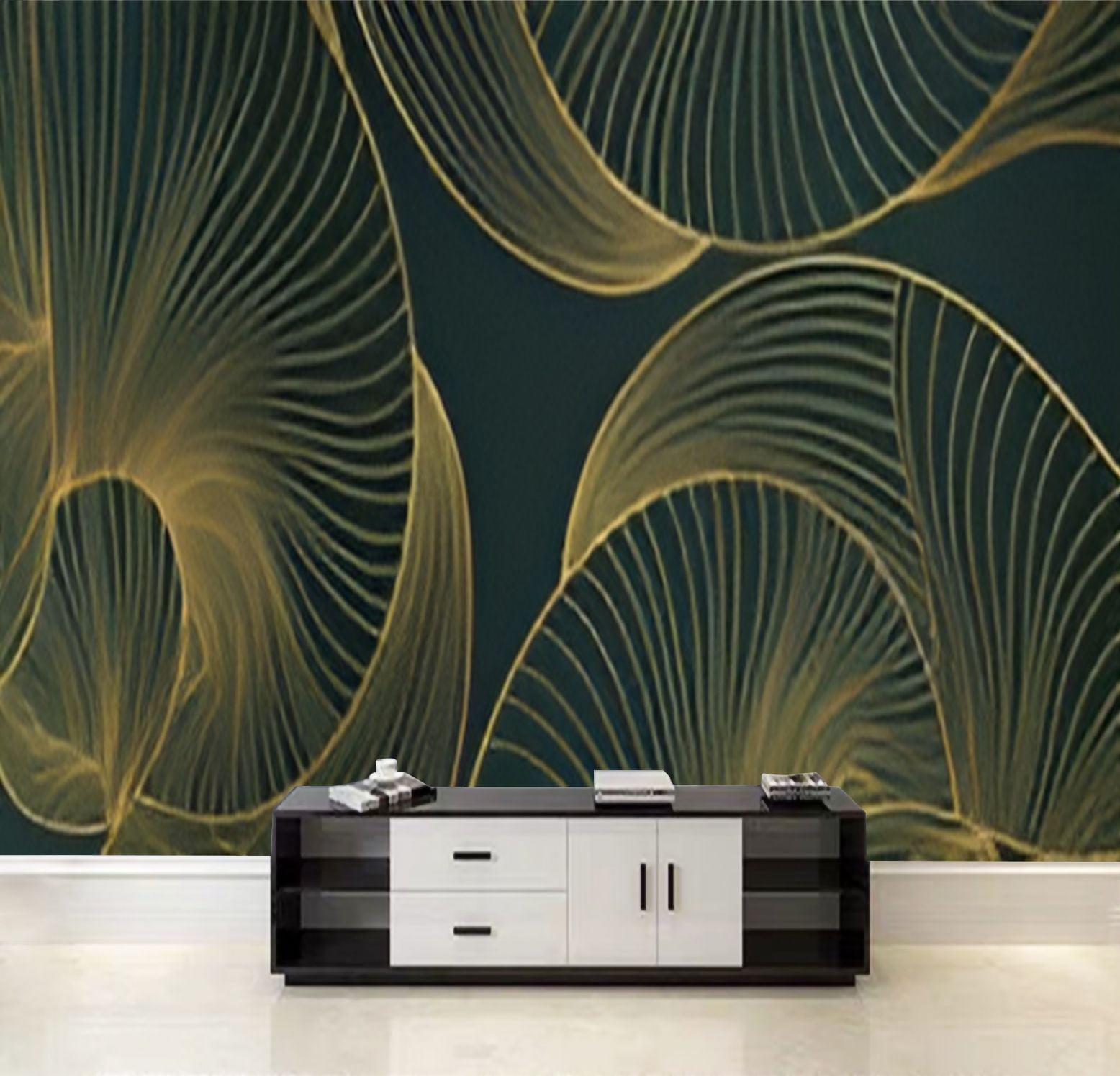 Peel and Stick Wallpaper Luxury golden Abstract gold line arts texture ...