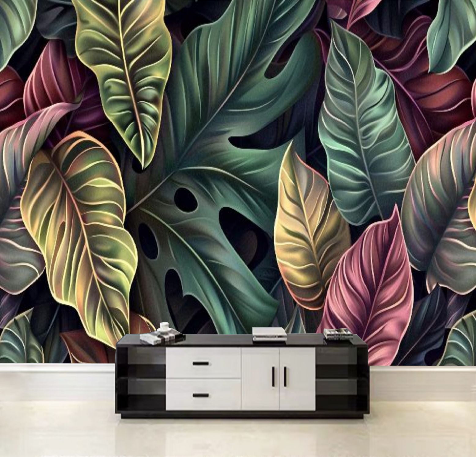 Peel and Stick Wallpaper Luxury texture seamless pattern Tropical ...