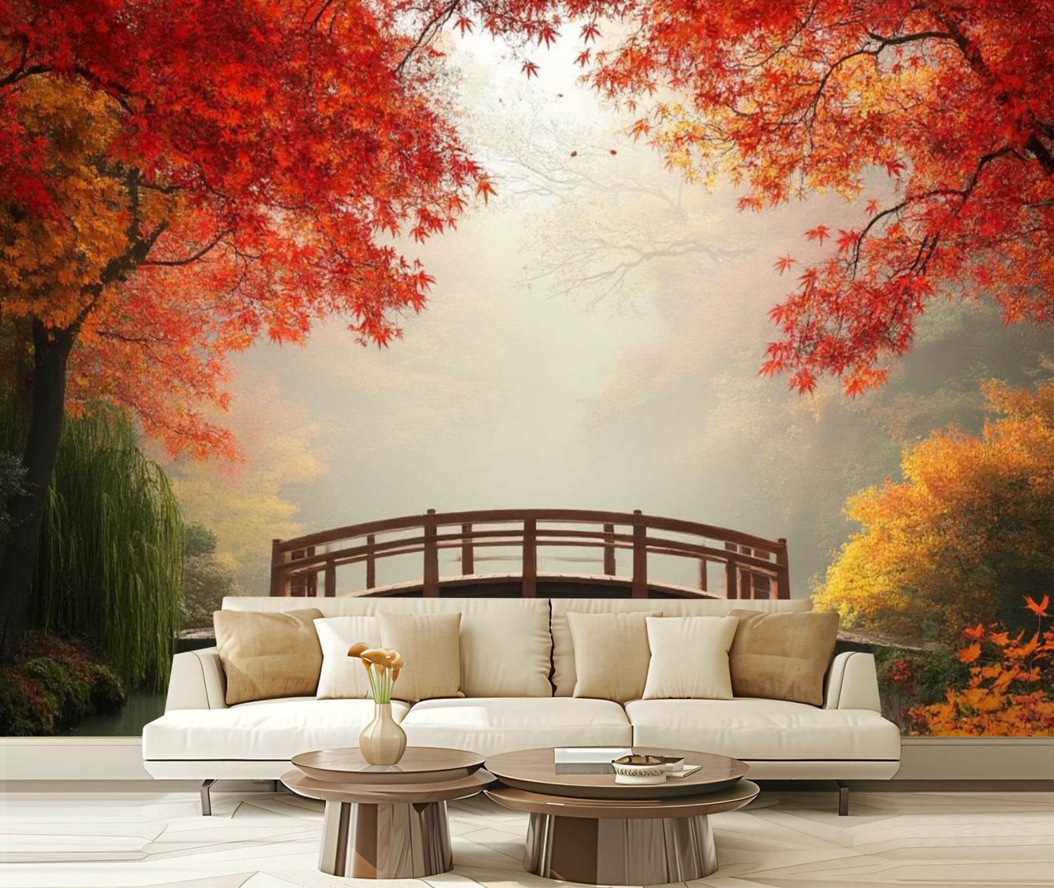 Peel and Stick Wallpaper Misty Fall Morning Portland Japanese Gardens ...