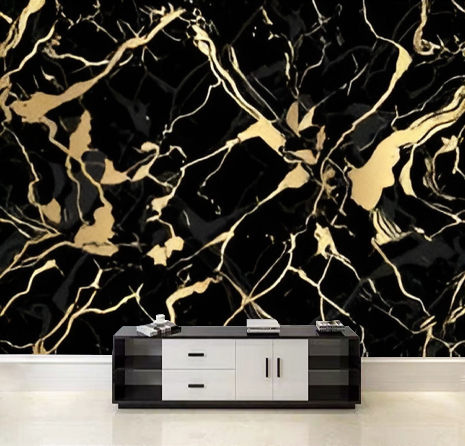 Peel and Stick Wallpaper Natural gold imperial emperador marble Levadia ...